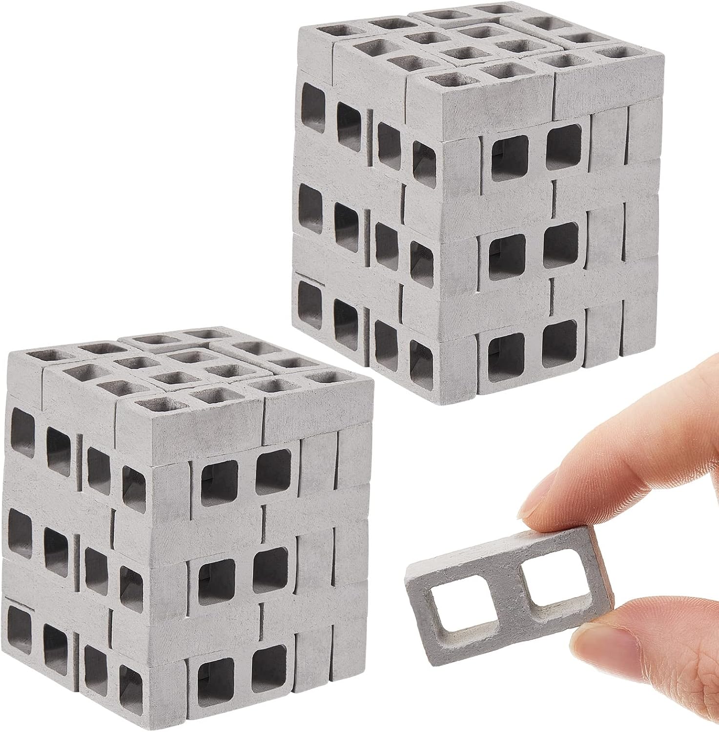 Amazon.com: Deekin 100 Pcs Mini Cinder Blocks 1/12 Scale Mini Bricks ...