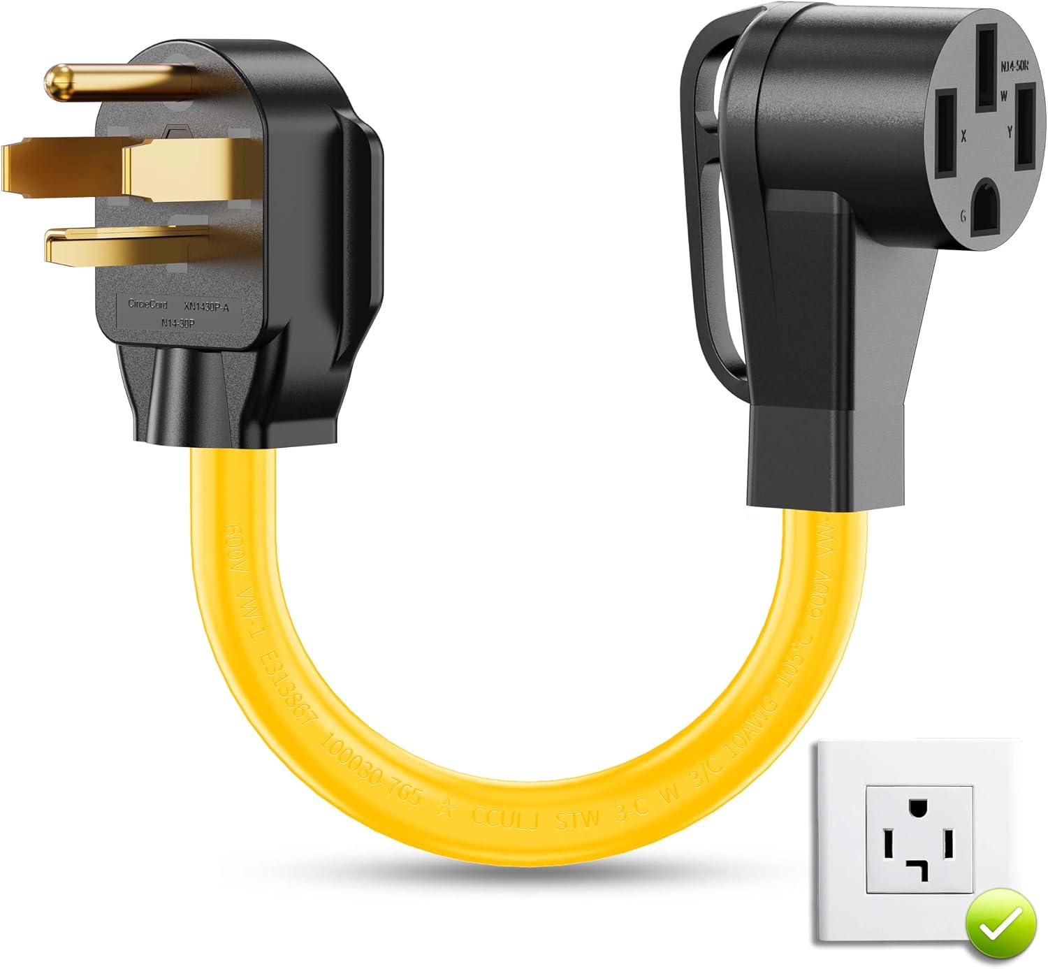 Amazon.com: YOMILINK NEMA 14-30P to 14-50R EV Charger Adapter Cord ...