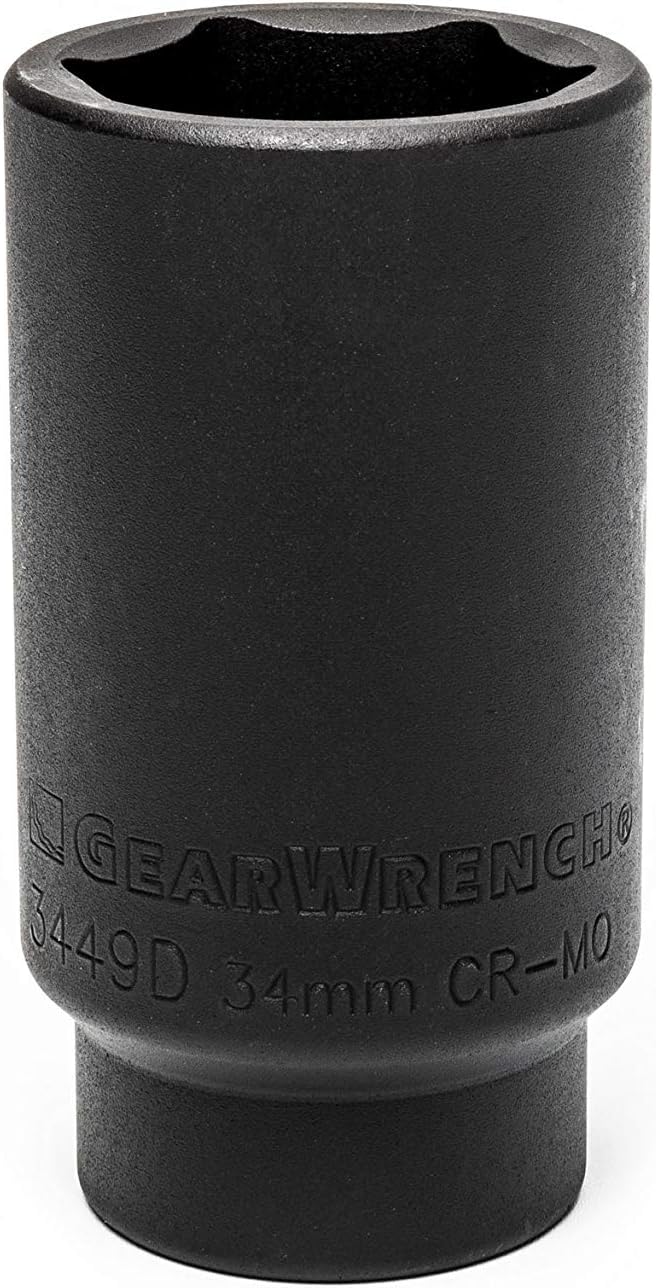 GEARWRENCH 1/2" Drive 6 Point Deep Axle Nut Socket GM 34mm - 3449D ...