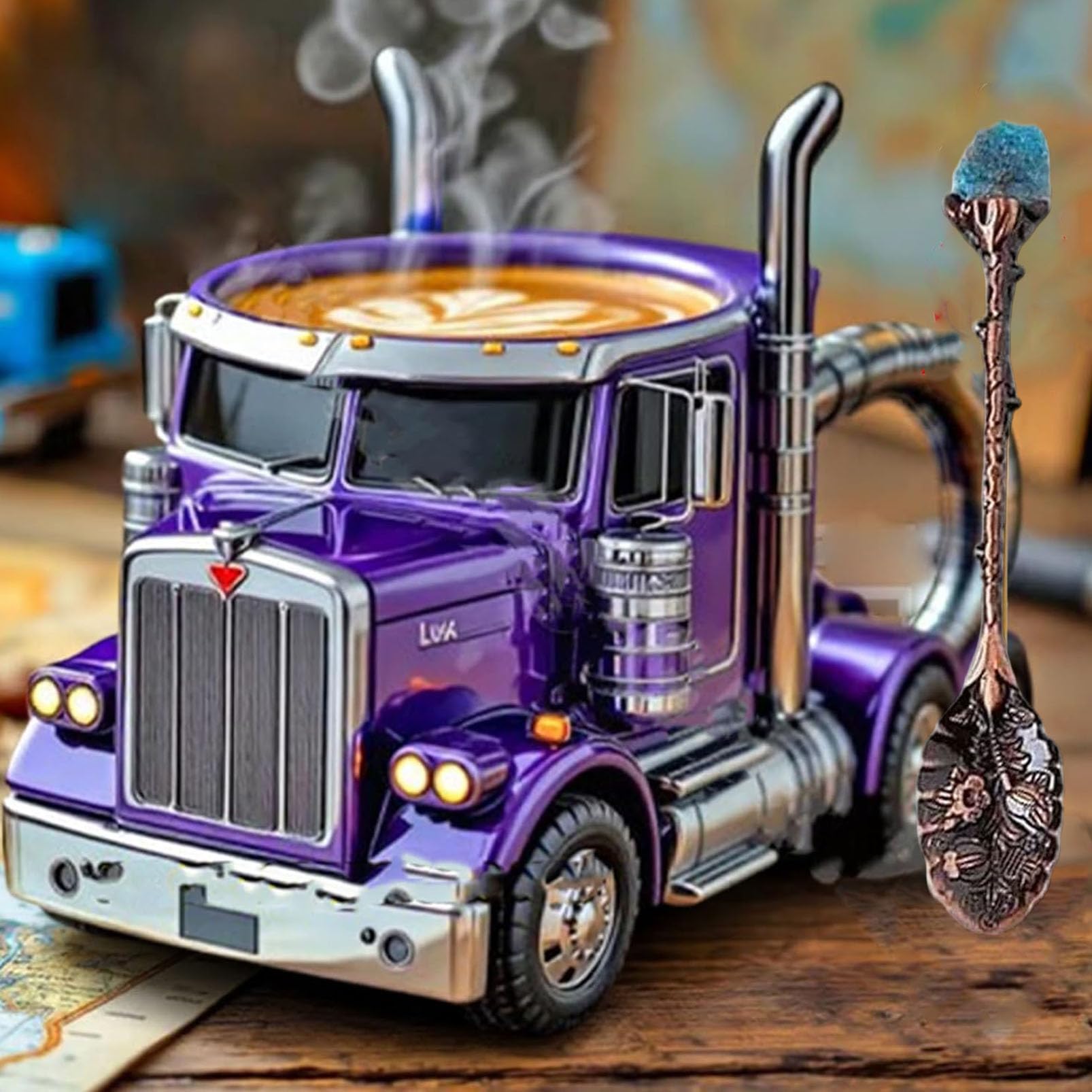 Amazon.com | zardvern Handcrafted Truck Coffee Mug, Semi-Truck Coffee ...