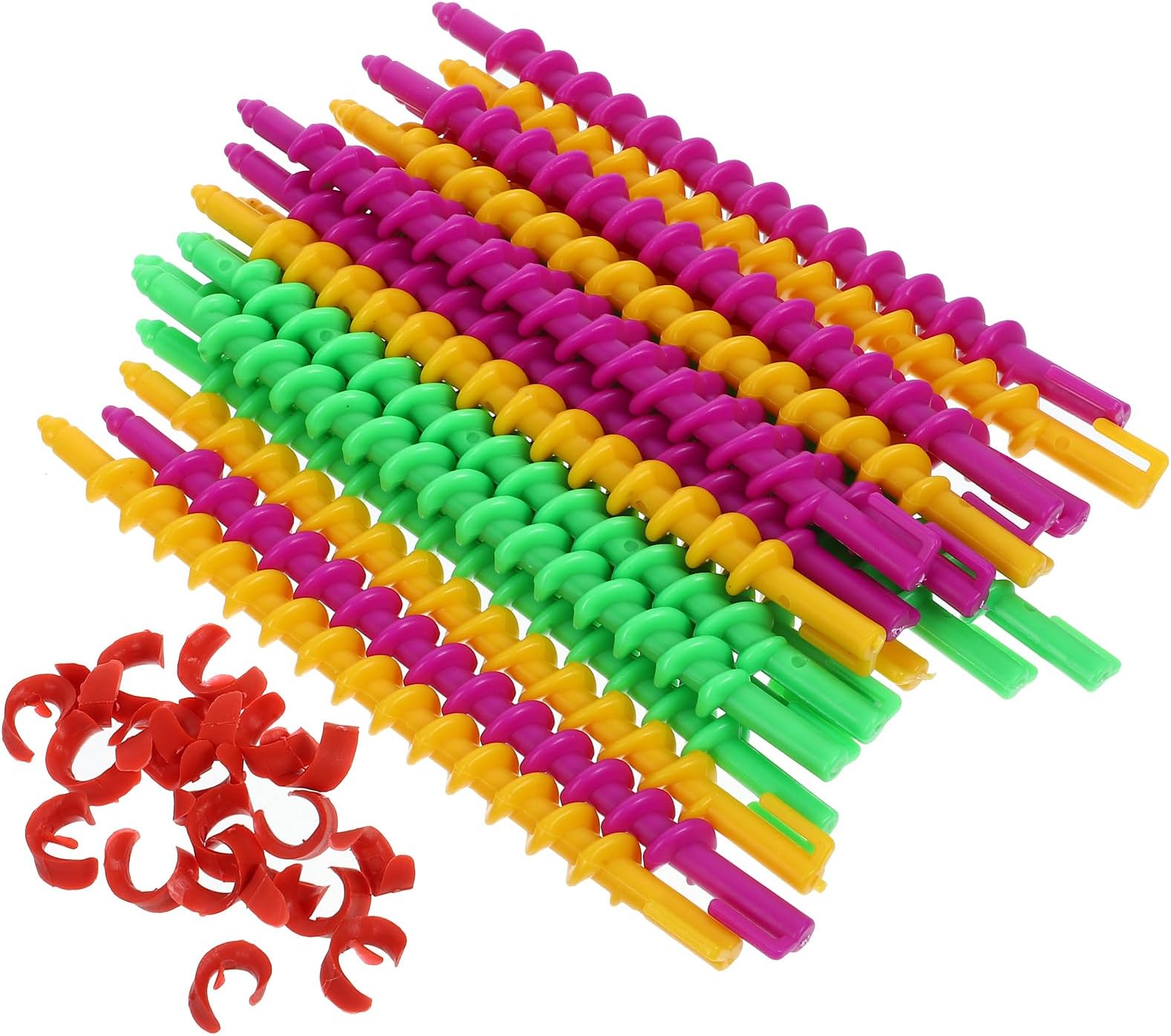 Amazon.com : WILLBOND 40 Pieces Hair Perm Rod Spiral Plastic Long ...