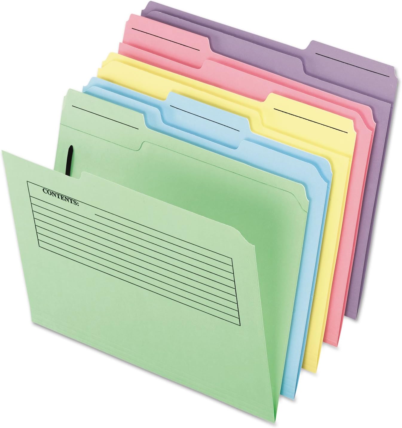 Pendaflex 45270 Printed Notes Folders with Fastener, 1/3 Cut Top Tab ...