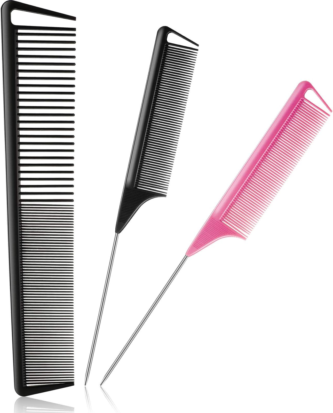 Amazon.com : 6 Pieces Rat Tail Comb Fiber Teasing Combs Rat Tail ...