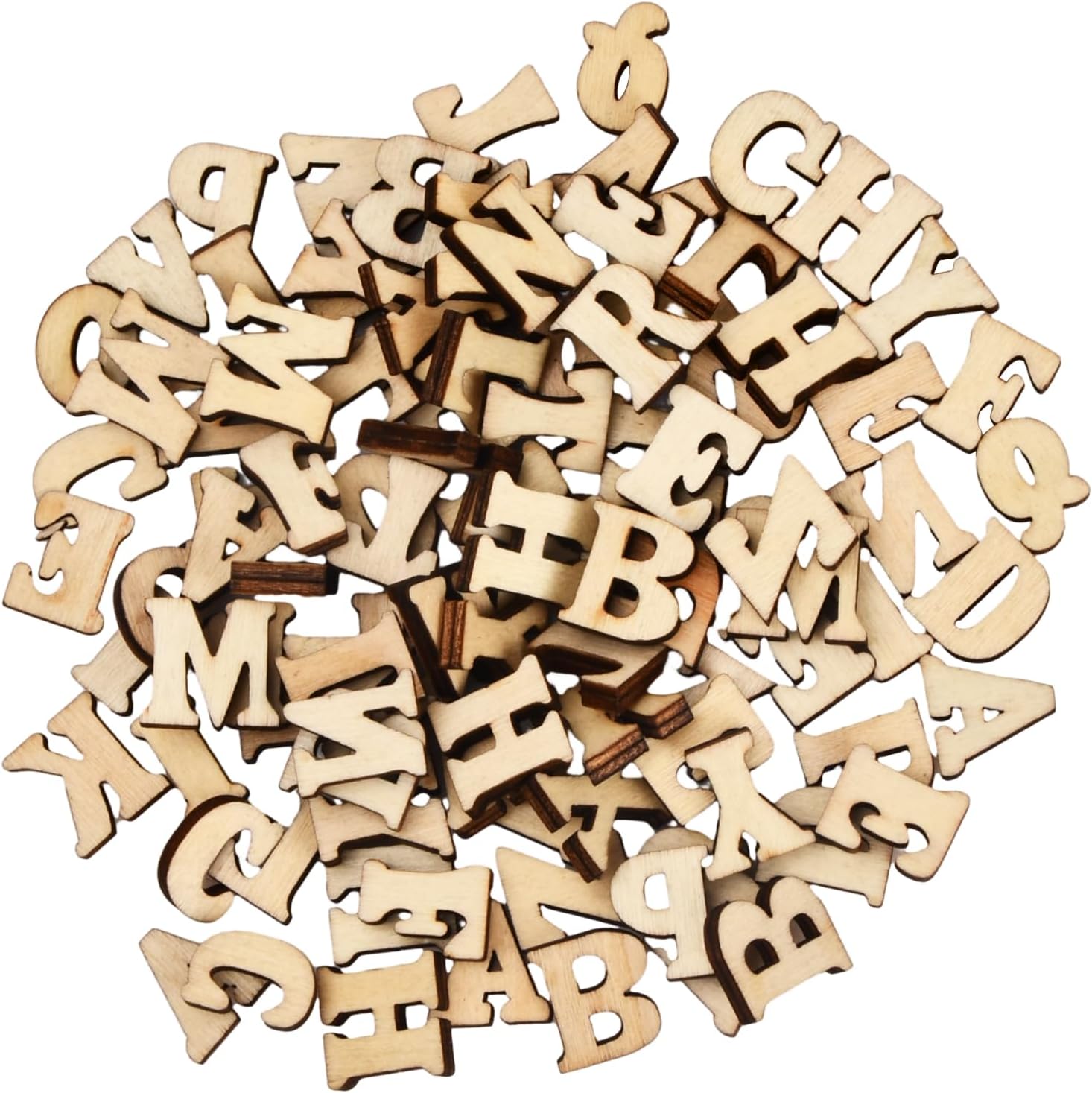 Rosenice Wooden Letters Alphabet Logs with Holes - 100 Units : Amazon ...