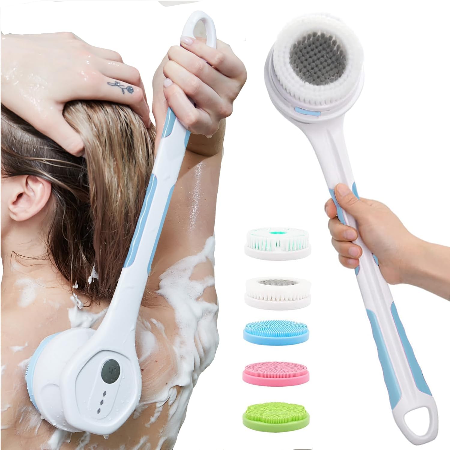 Amazon.com : Electric Body Brush,5 Attachments Brush Heads Electric SPA ...