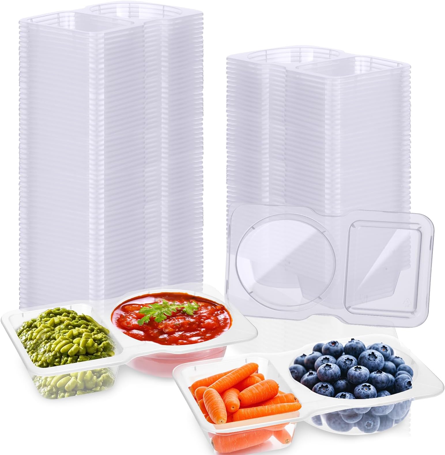 Amazon.com: Palksky 25PCS Snack Containers with Lids, Condiment ...