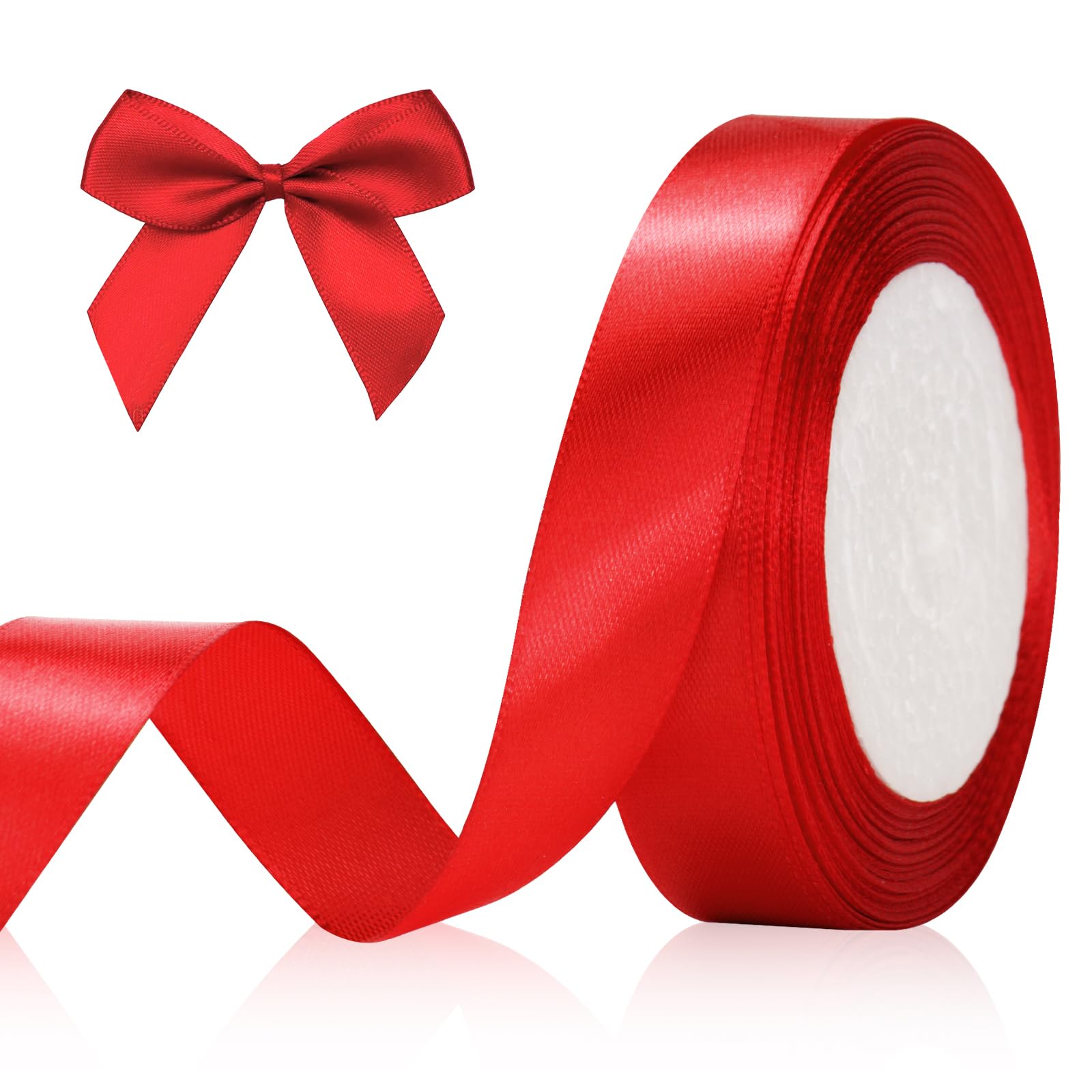 G2PLUS Red Stain Ribbons, 20mm Gift Wrap Ribbon, 22M Ribbons for Gift ...