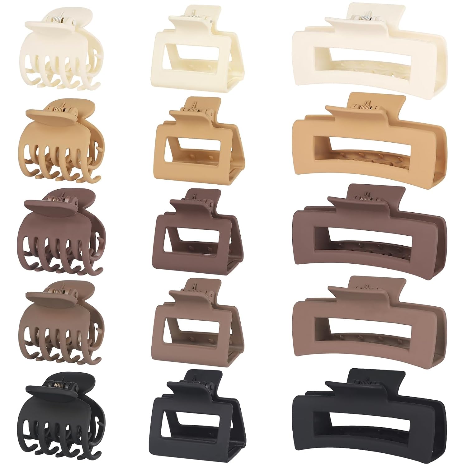 Amazon.com: Luraseea 15Pcs Matte Nonslip Hair Claw Clips - Large ...
