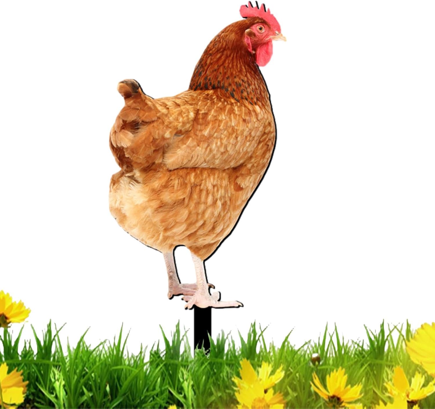 HAZARA Acrylic Hen Statue Yard, Poultry Ground Plug, Decorative Rooster ...