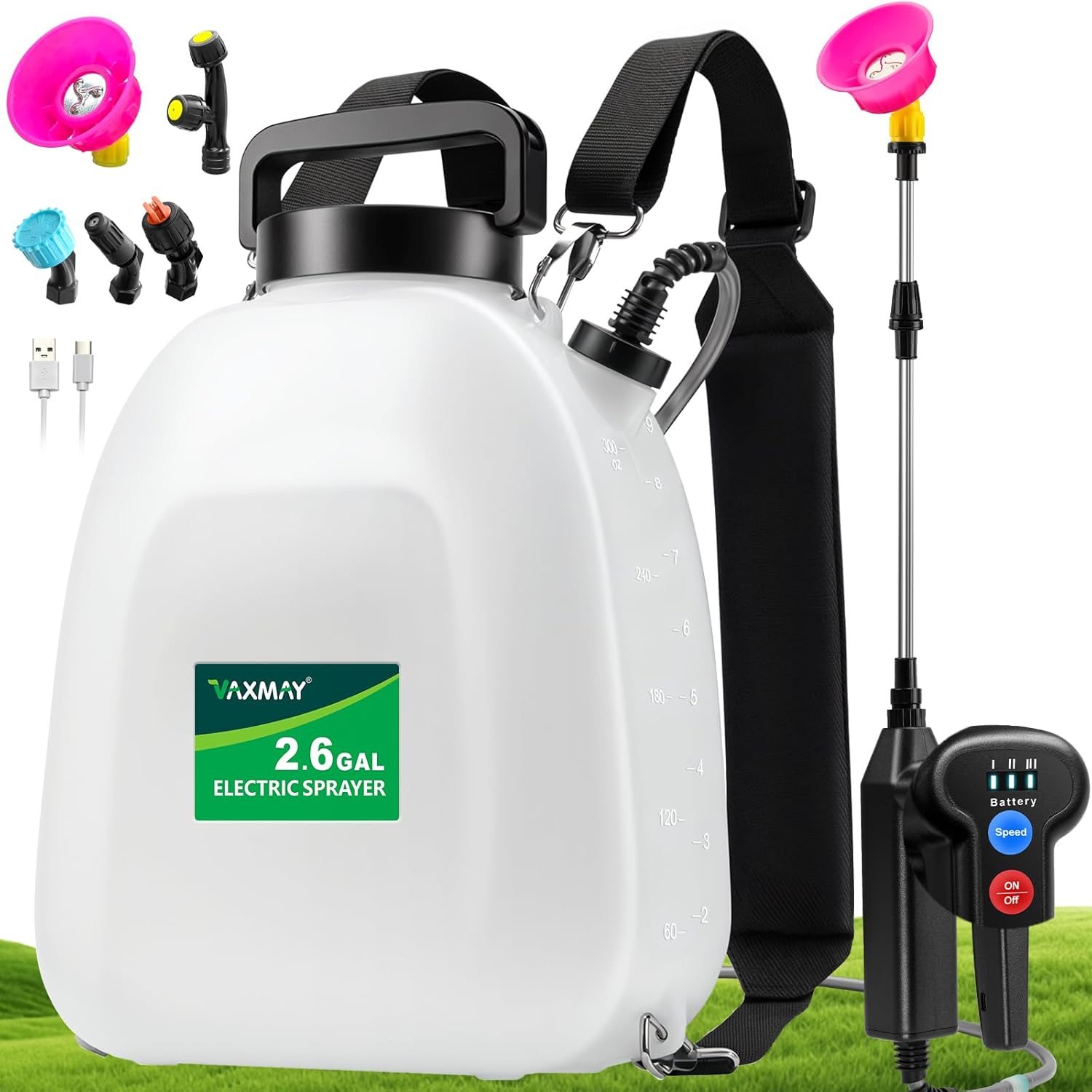 Amazon.com : Backpack Sprayer Battery Powered 2.6 Gallon, Electric ...