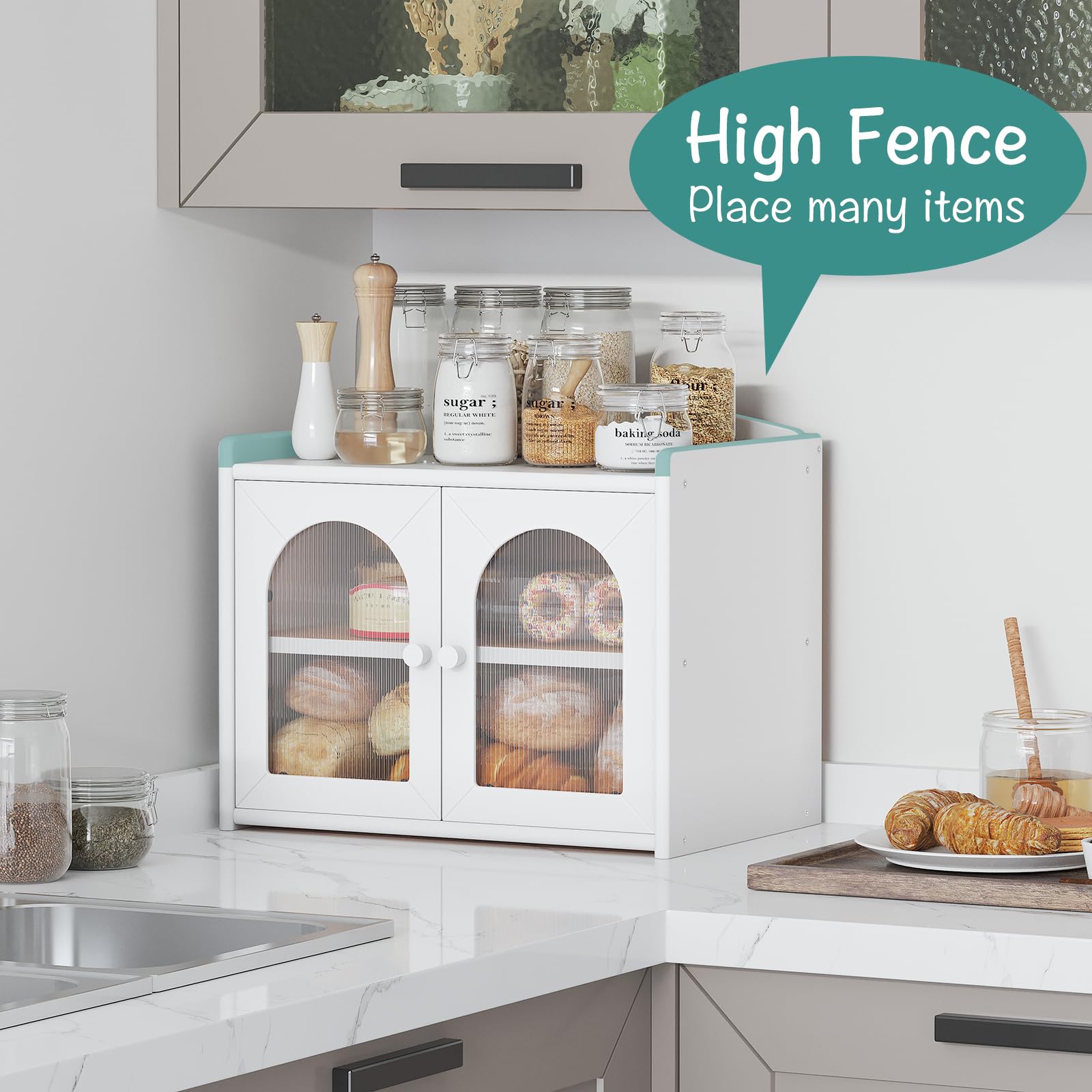 Snapklik.com : Viewcare White Bread Box For Kitchen Countertop, Large ...