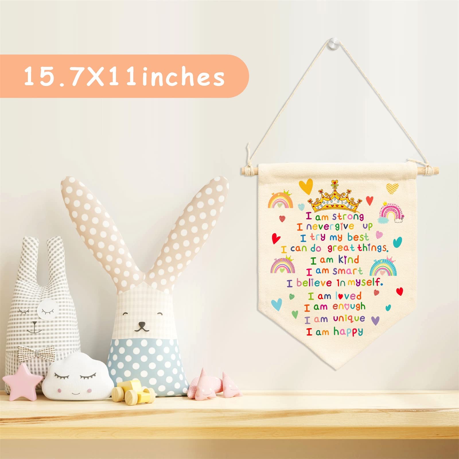 Kids Affirmations Wall Art - You Are Brave, Loved, Kind, Smart ...