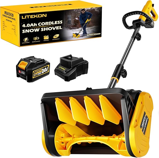 Amazon.com : 24V Brushless Cordless Snow Shovel, 13-Inch Electric Snow ...