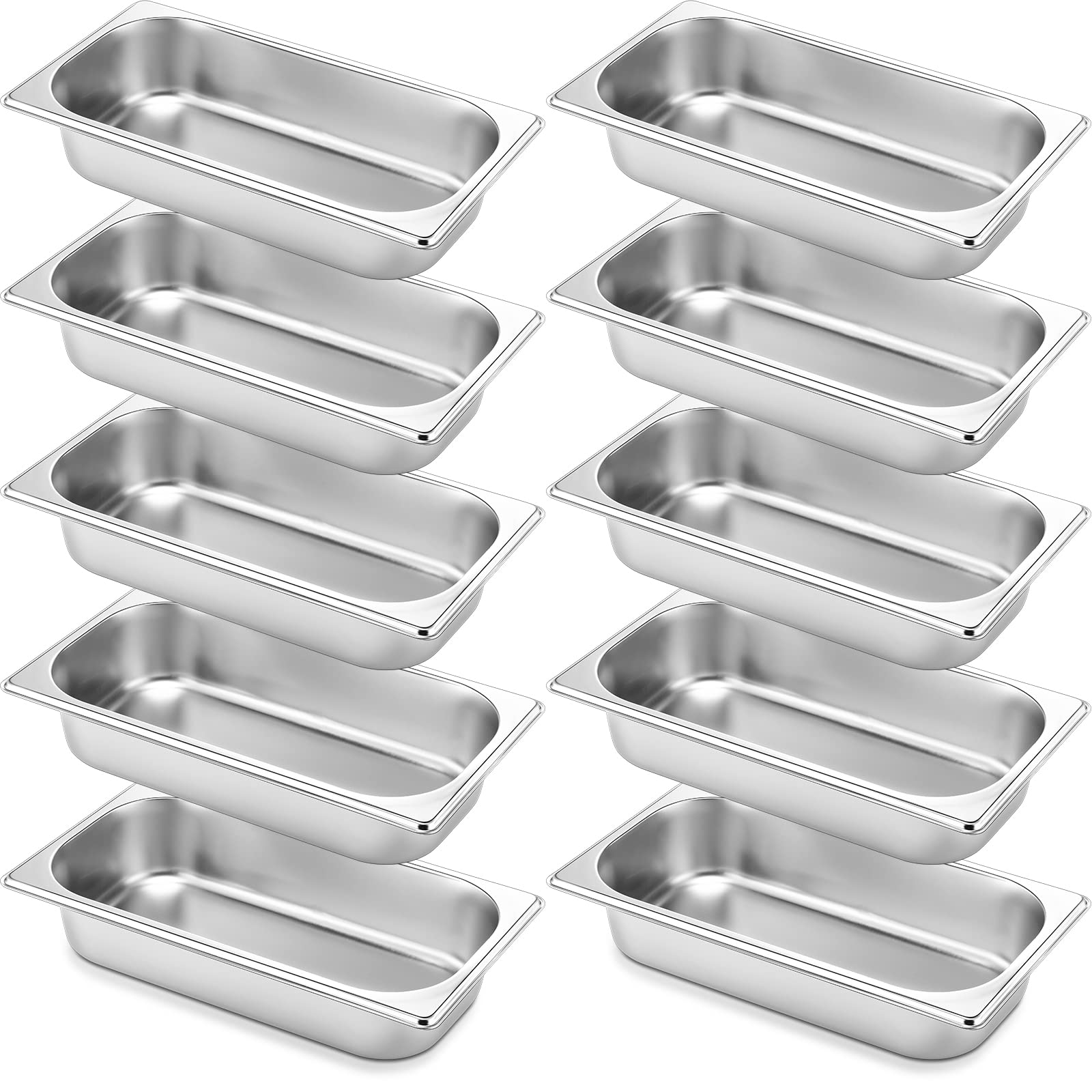 10 Pack Hotel Pans Stainless Steel Steam Table Water Pan 1 3 Size 0 8 10 Pack Hotel Pans Stainless Steel Steam Table Water Pan 1 3 Size 0 8