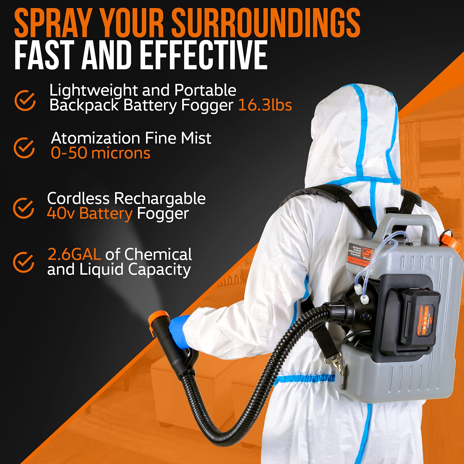 Buy SuperHandy ULV Fogger Cordless Backpack, Garden Mist Sprayer ...