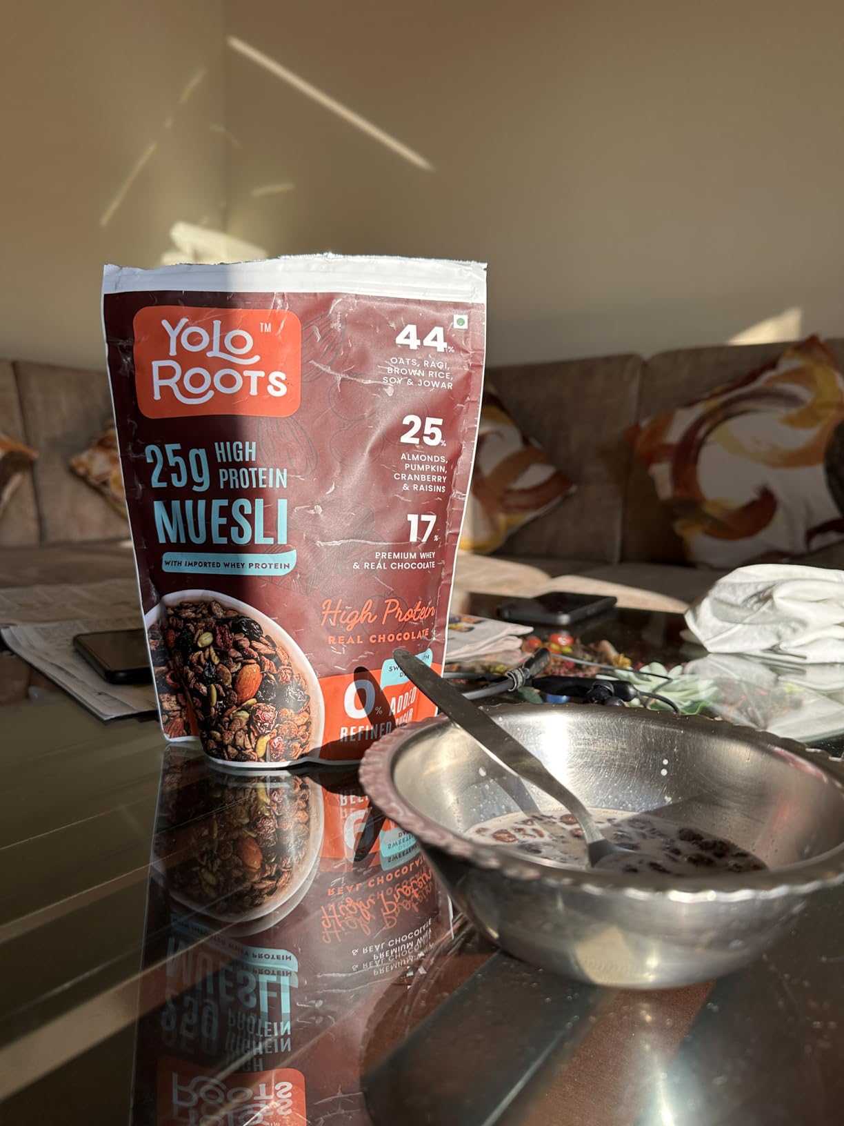 Yolo Roots High Protein Muesli 400g | Breakfast Cereal with 17% Premium ...