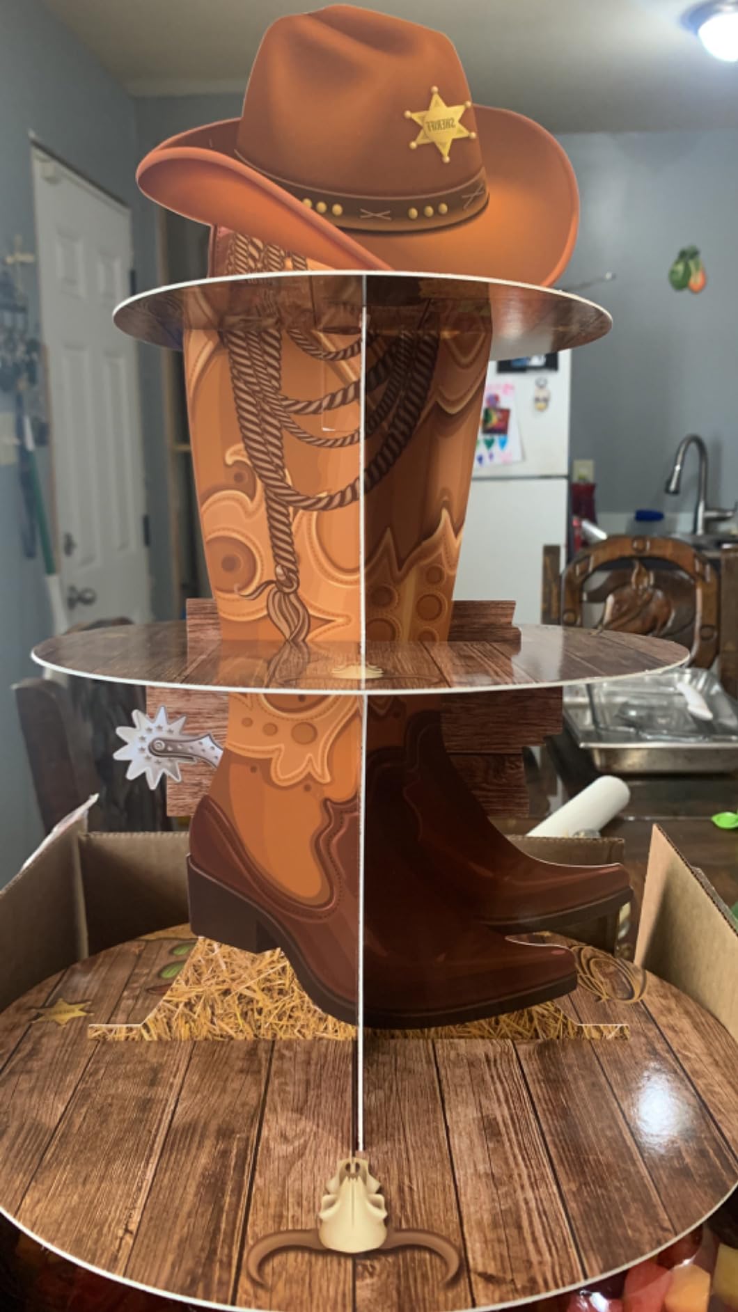Amazon.com: Zopeal Western Cowboy Cupcake Stand Party Decorations ...