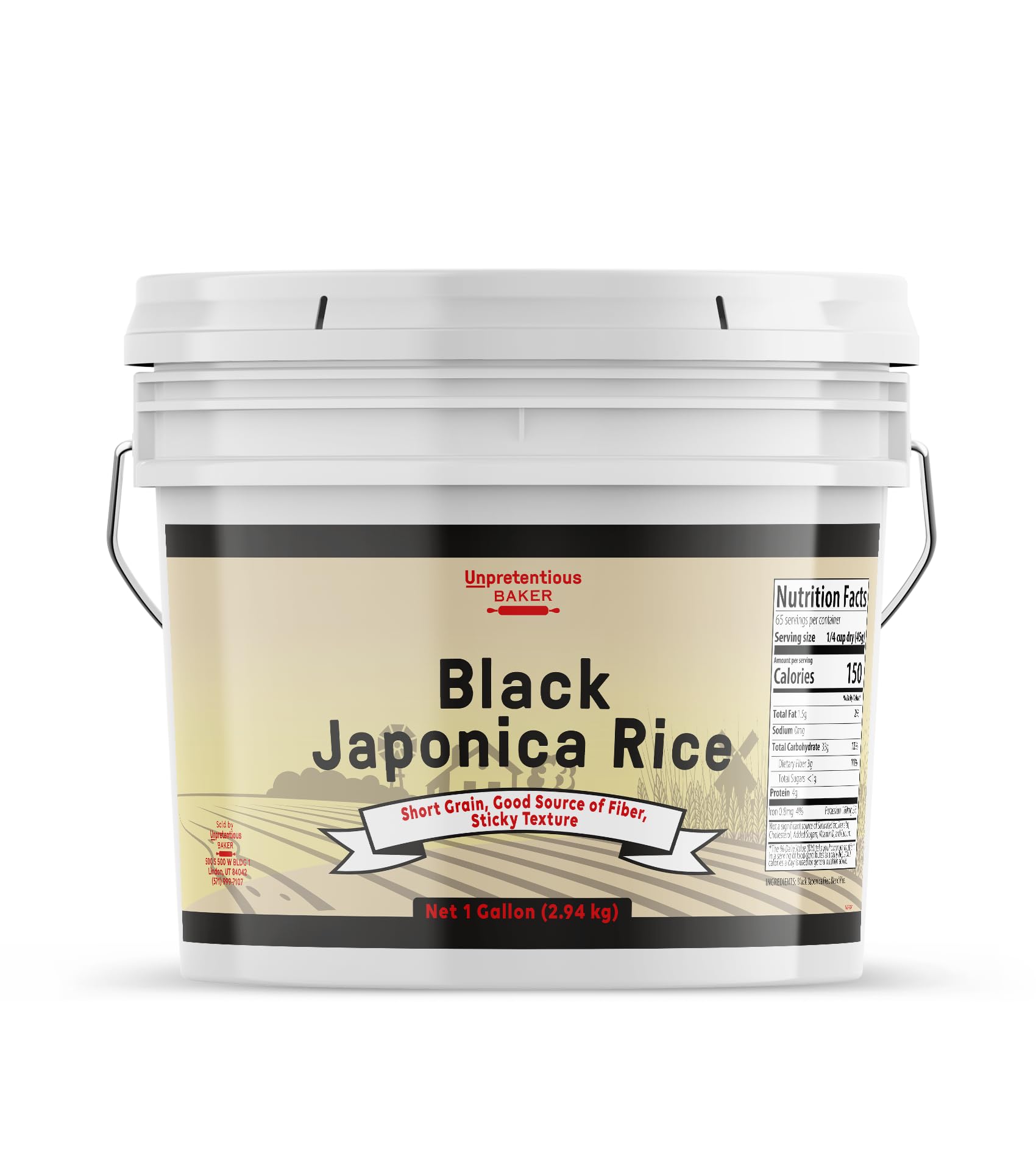 Amazon.com : Unpretentious Japonica Black Rice, 1 Gallon, Good Source ...