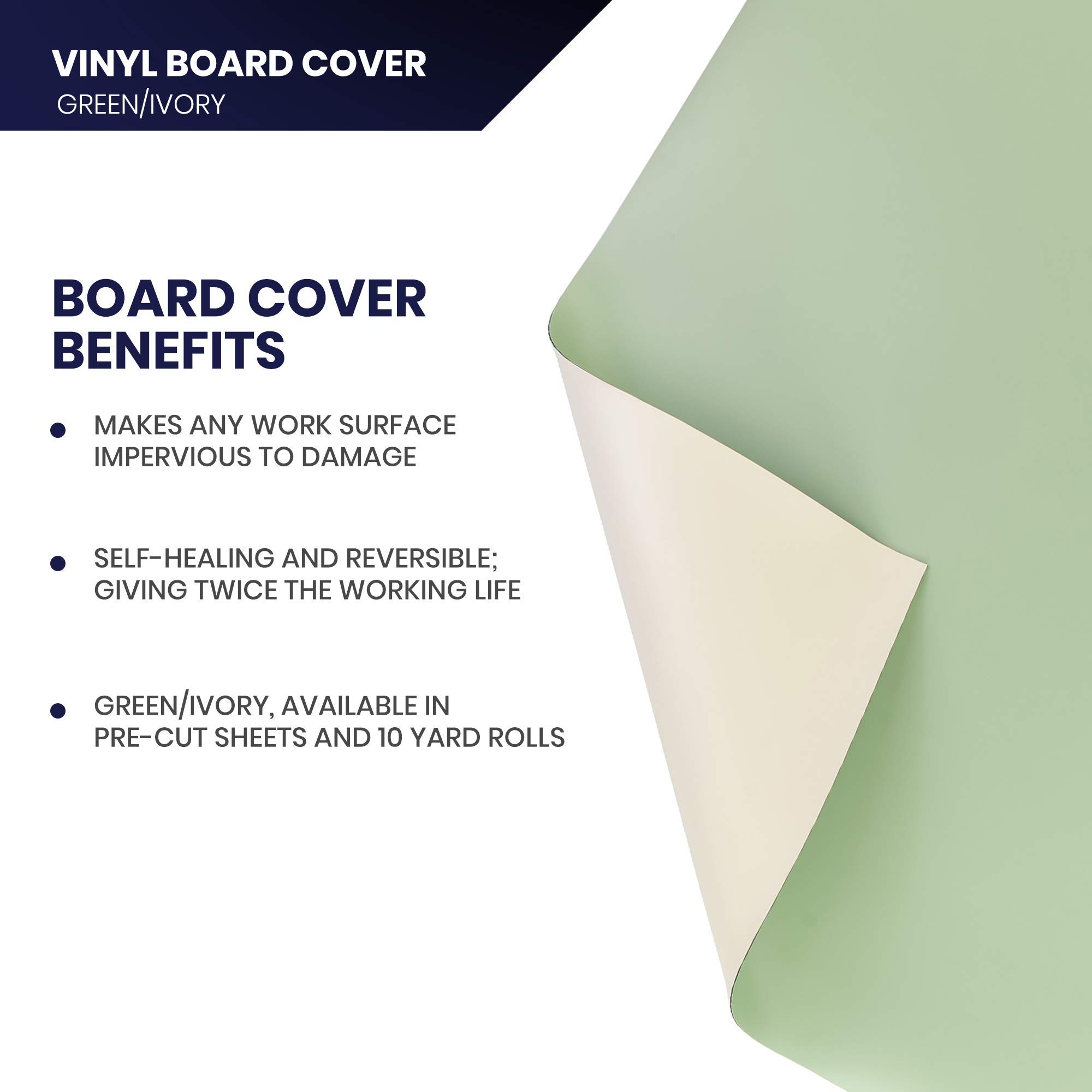 Pacific Arc Vinyl Board Cover. Self Healing and Stain Resistant Green ...