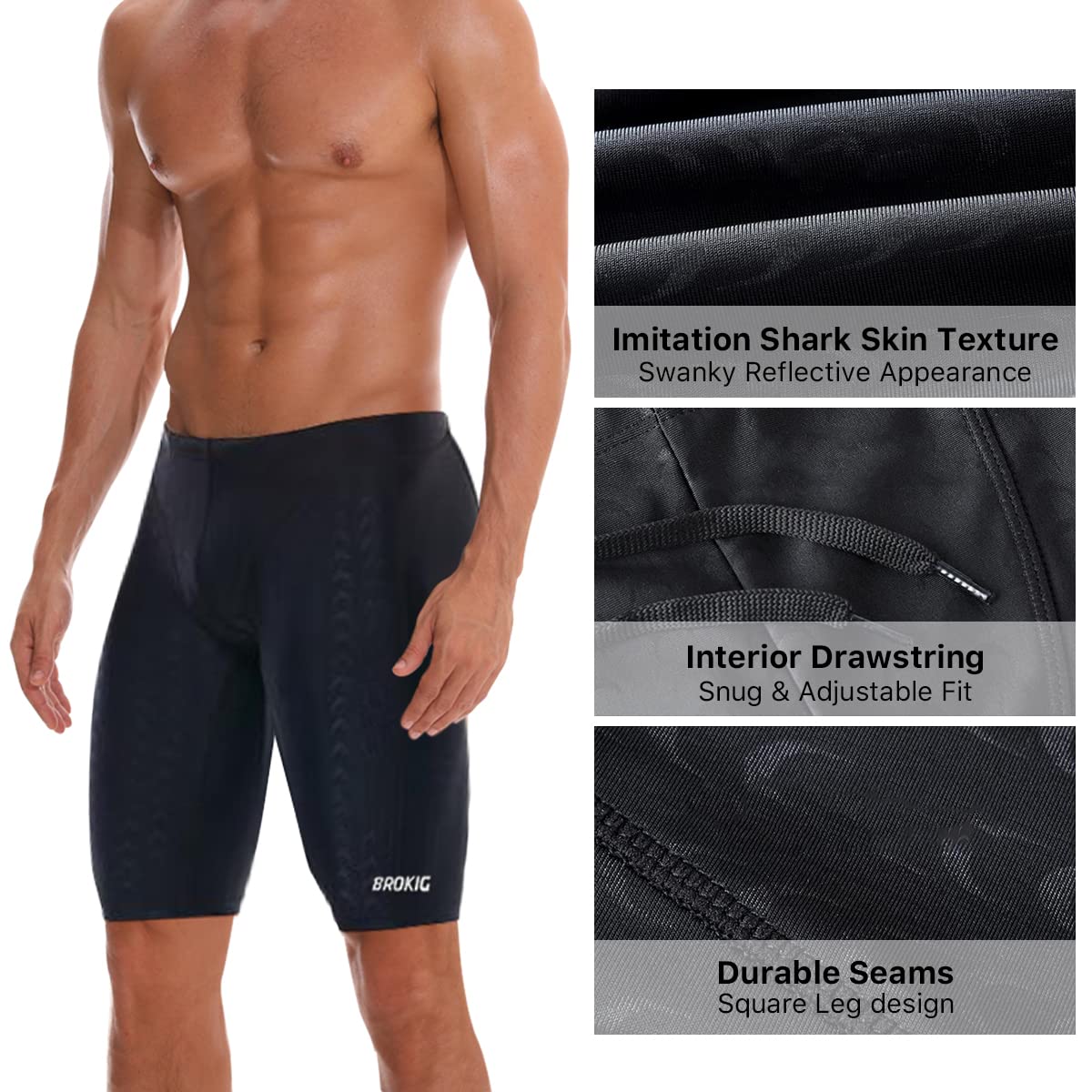 Snapklik.com : BROKIG Mens SSS Swim Jammers Endurance, Team Lap ...