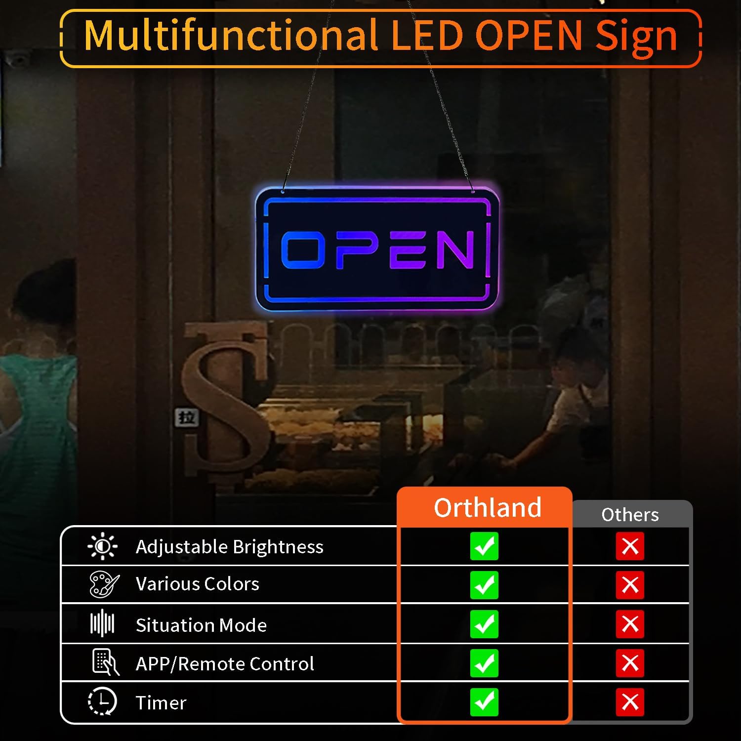 Snapklik.com : LED Open Sign For Business Window, 16" X 8" Neon Open ...