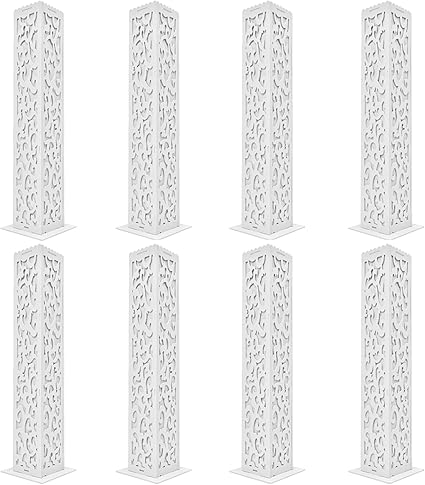 Amazon.com: 8 PCS White Wedding Flower Columns, 47.2In White Carved ...