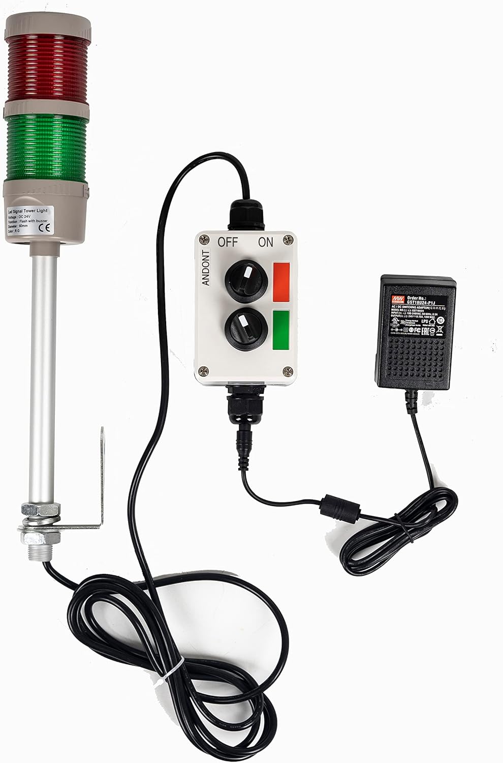 ANDONT 2 apila LED súper brillante Andon Tower lights, OFF ON, 6 pies de SIM industrial, Plug ...