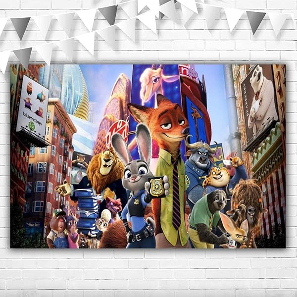 Zootopia Backdrop 5x3ft Vinyl Zootopia Party Decorations Happy Birthday ...
