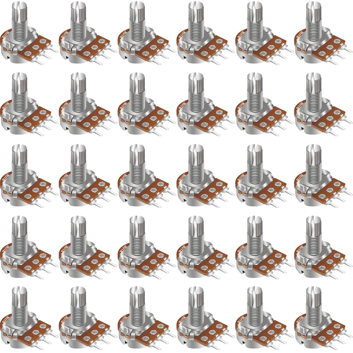Buy Taiss 30pcs 10K Potentiometer Variable Resistors 3 Terminals Linear ...