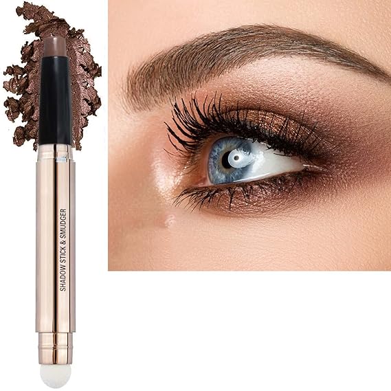 Amazon.com : 2 in 1 brown Eyeshadow stick and Sponge Makeup Brush ...