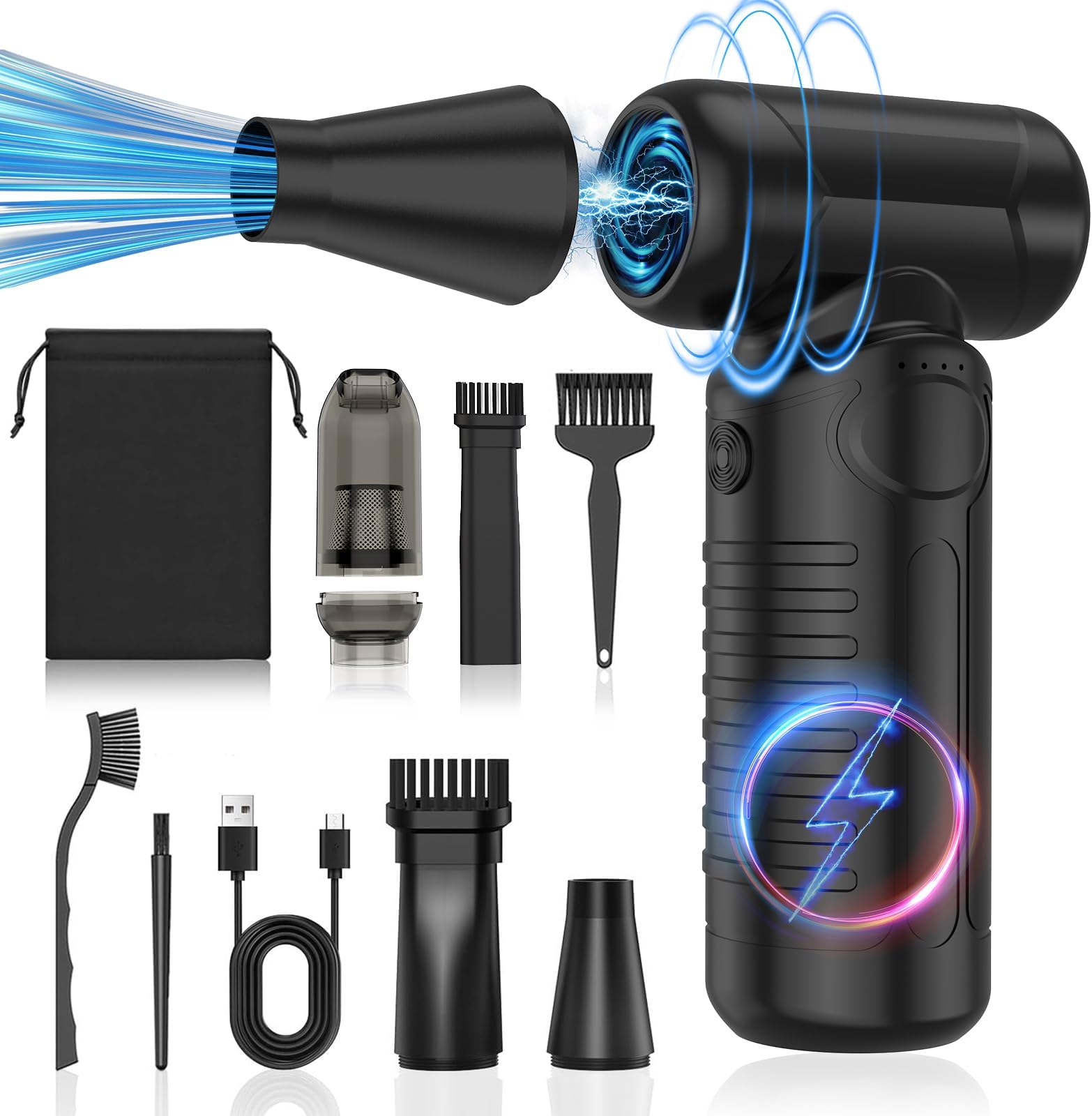 Amazon.com: Compressed Air Duster,130000RPM Rechargeable Electric ...