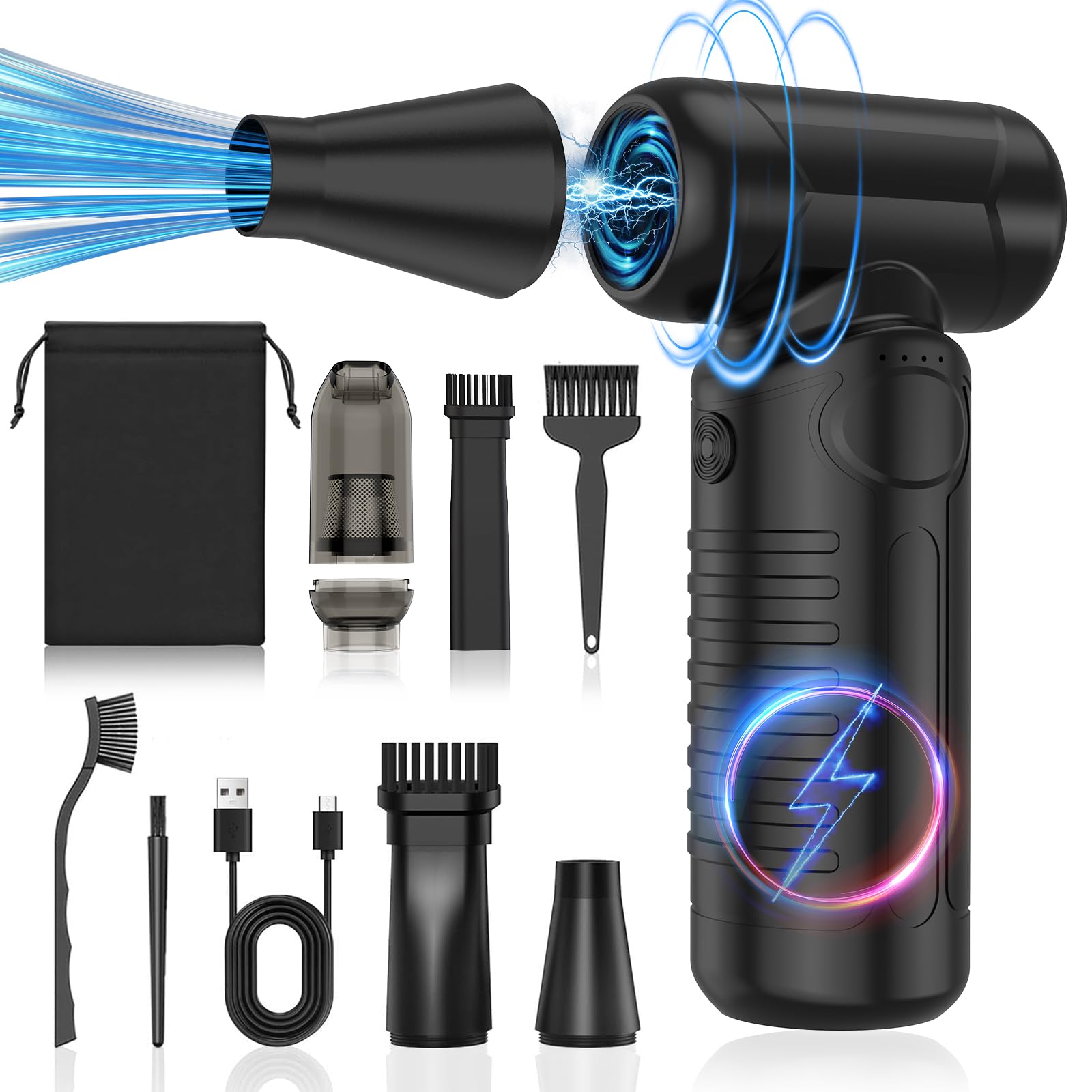 Amazon.com: Compressed Air Duster,130000RPM Rechargeable Electric ...