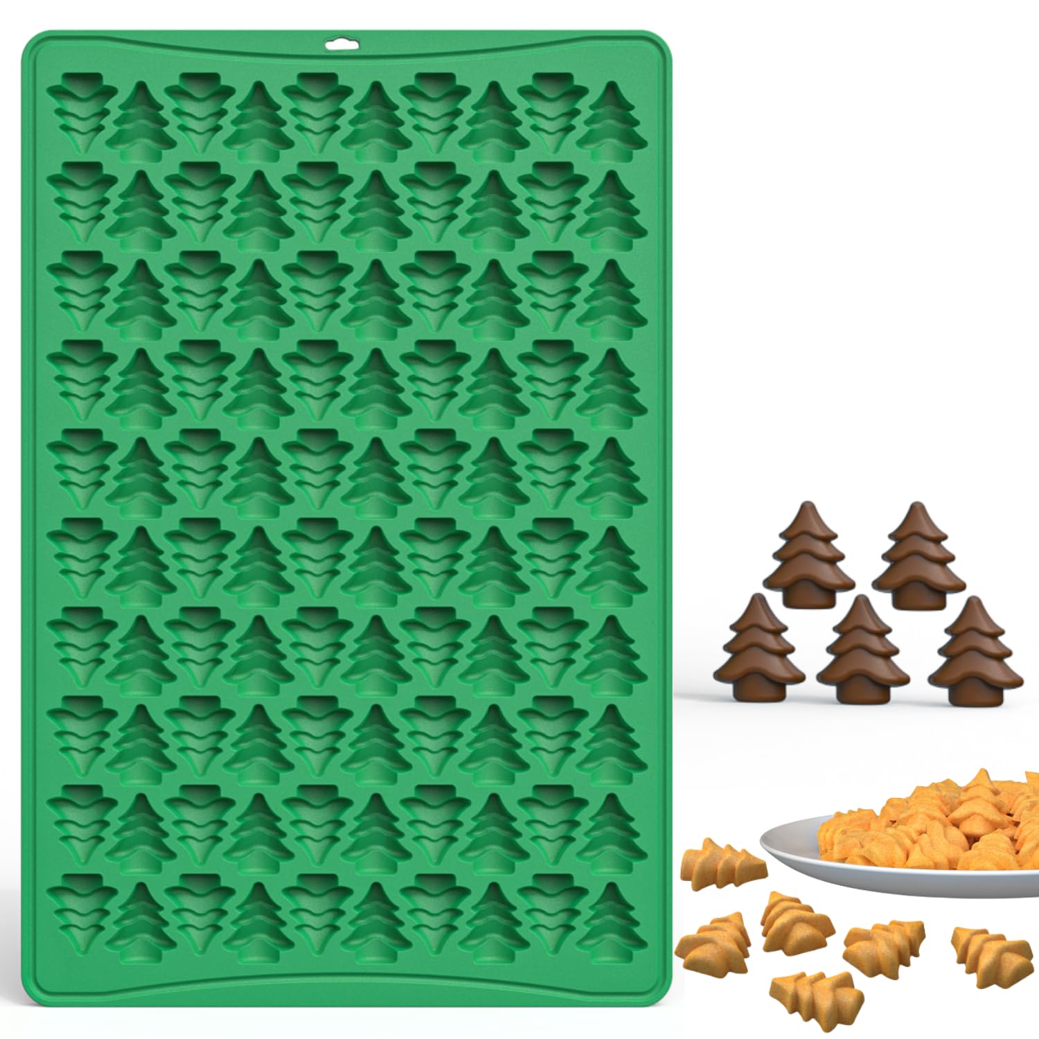 Amazon.com: Crethinkaty Mini Christmas Moulds, Silicone Christmas Tree ...