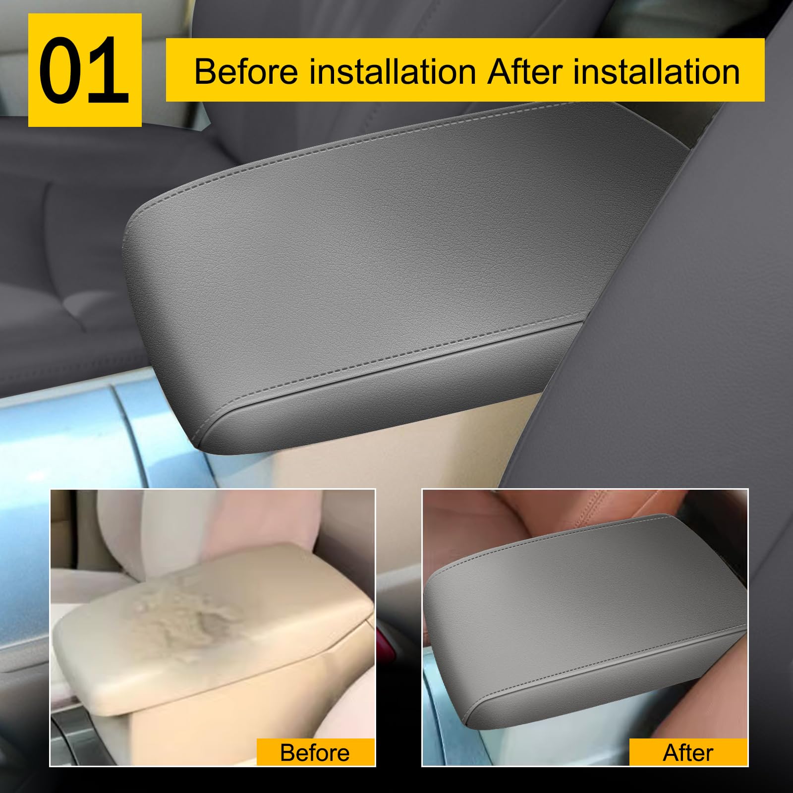 Snapklik.com : Armrest Cover For 2008-2014 Toyota Highlander Middle ...