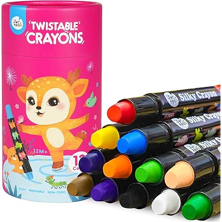 Amazon.com: Lebze Large Crayons for Kids Age 2-4, 12 Colors Non Toxic ...