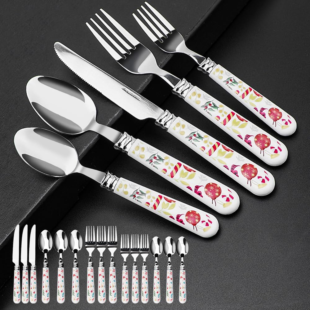 Amazon.com | 20-Piece Stainless Steel Flatware/ABS Set Service for 4 ...