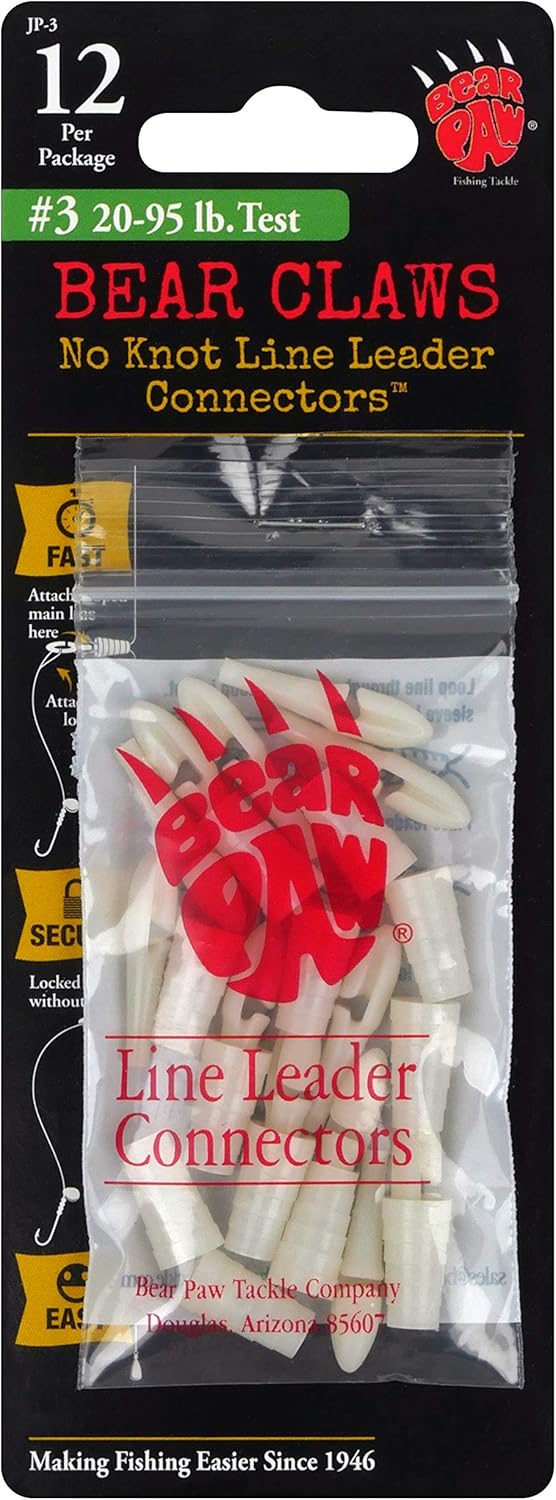 Amazon.com : 12 ct. Bear Claw Line-Leader Connectors for Heavy LINE #95 ...