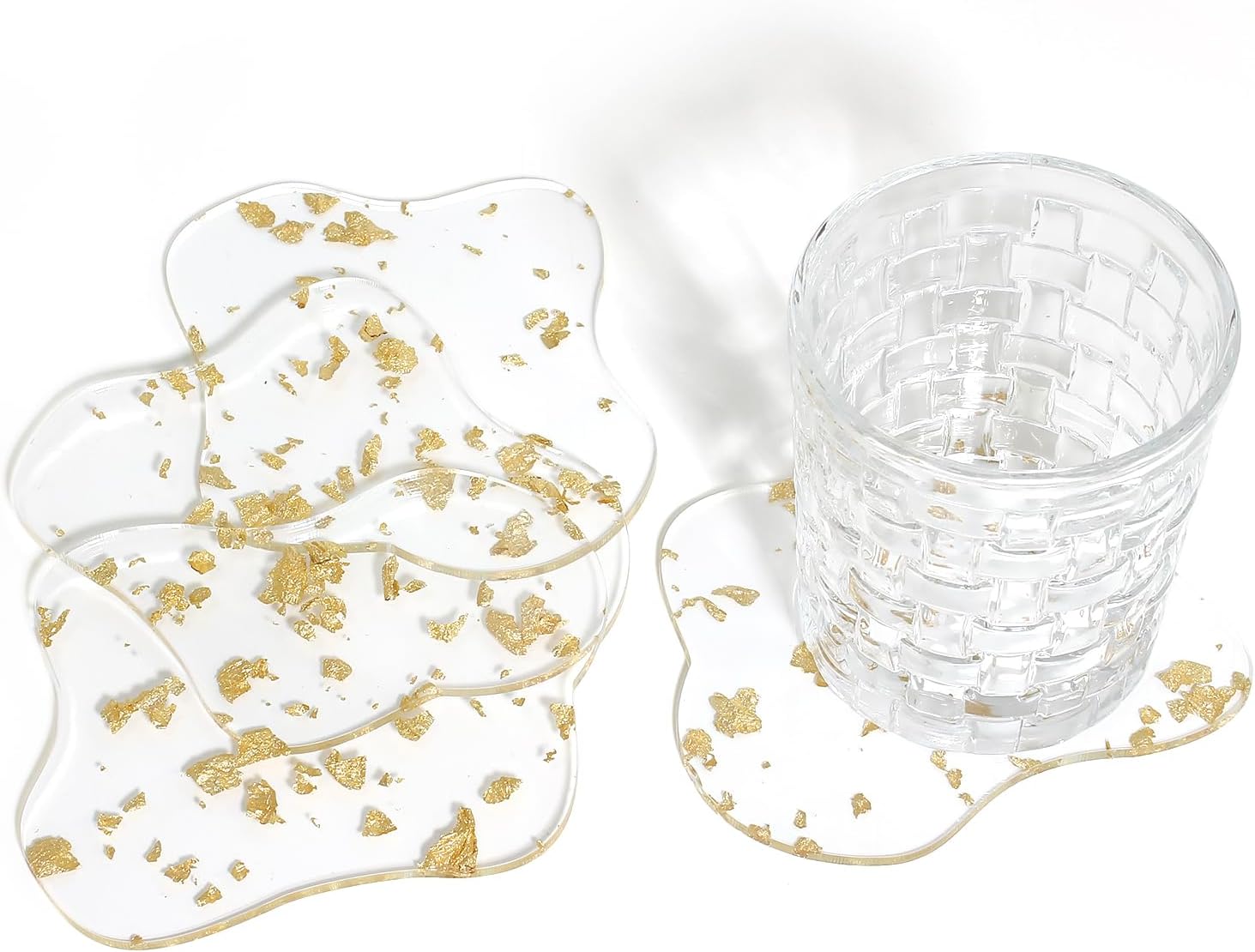 Amazon.com: 2Pcs Acrylic Irregular Coaster, Transparent Coaster for ...