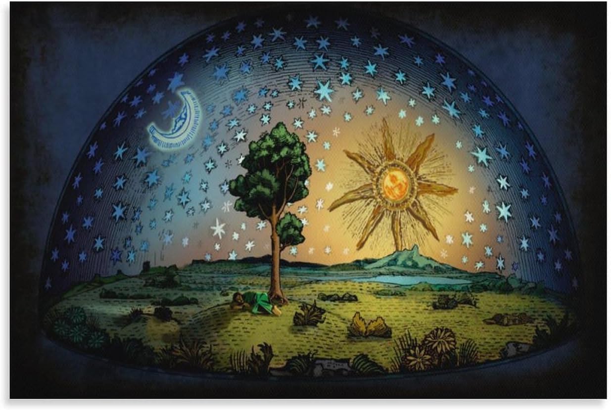 Amazon.com: 1888 Flat Earth Poster - Aristotle's Glass Ceiling ...