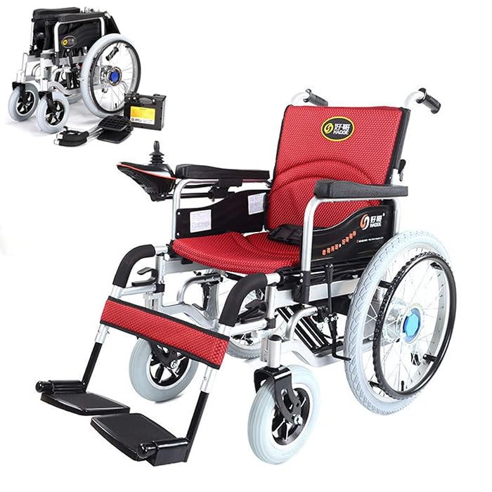 Buy RURUANNA Portable Foldable Electric Wheelchair For Adults,Premium ...