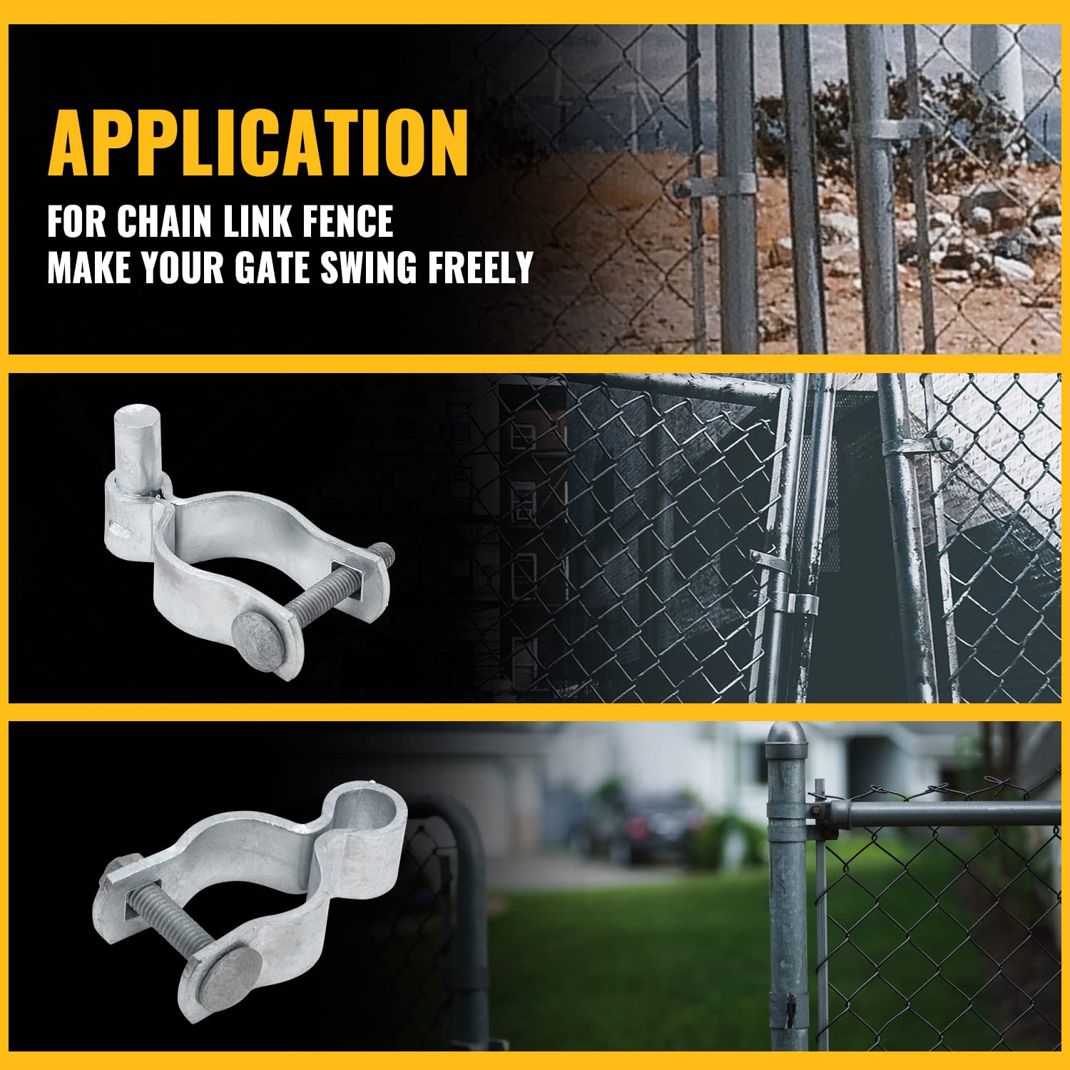 Snapklik.com : Chain Link Gate Hinge Kit 1-3/8", VIVIDA Pipe Gate Hinge ...