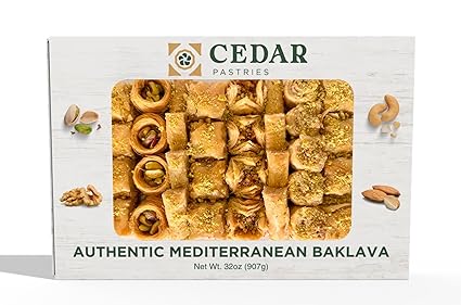 Amazon.com: Cedar Pastries Assorted Mediterranean Baklava - 33pc Mix of ...
