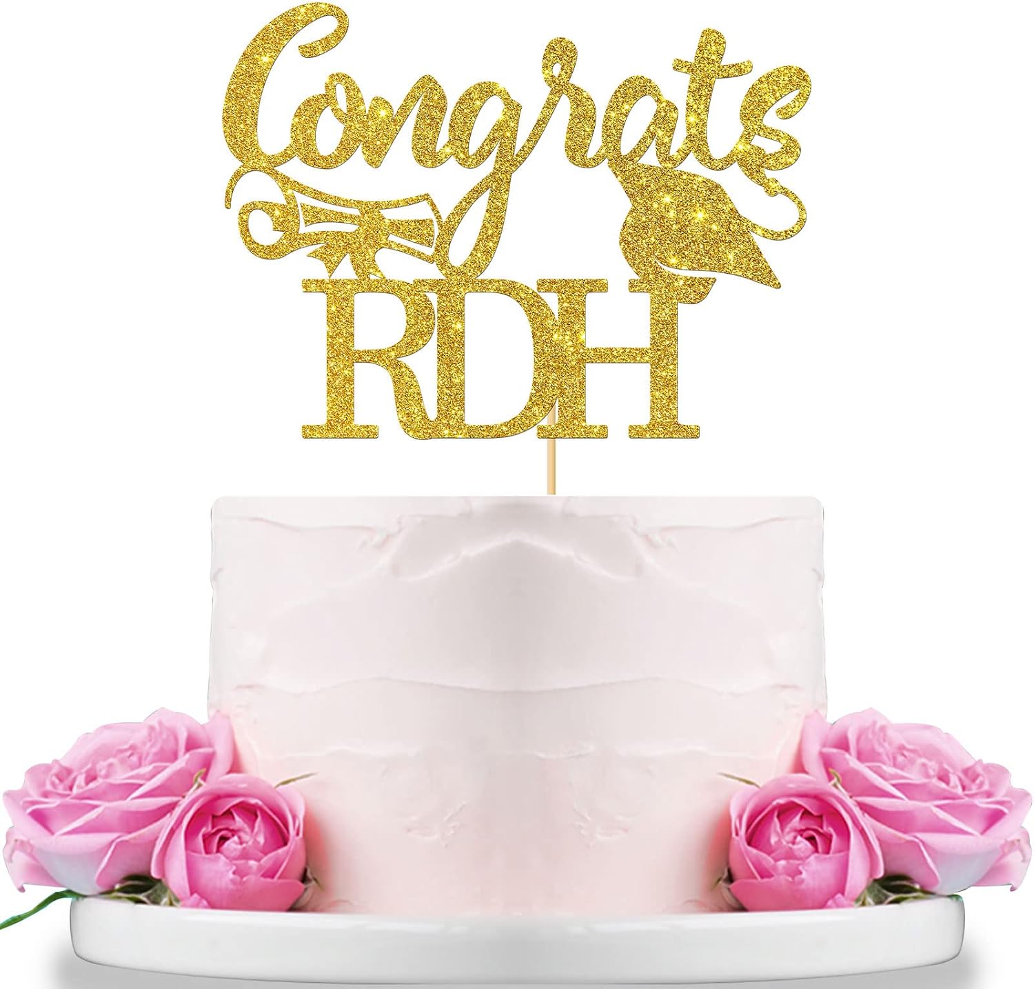 Amazon.com: WeBenison Glitter Congrats RDH Cake Topper/Congrats Dentist ...