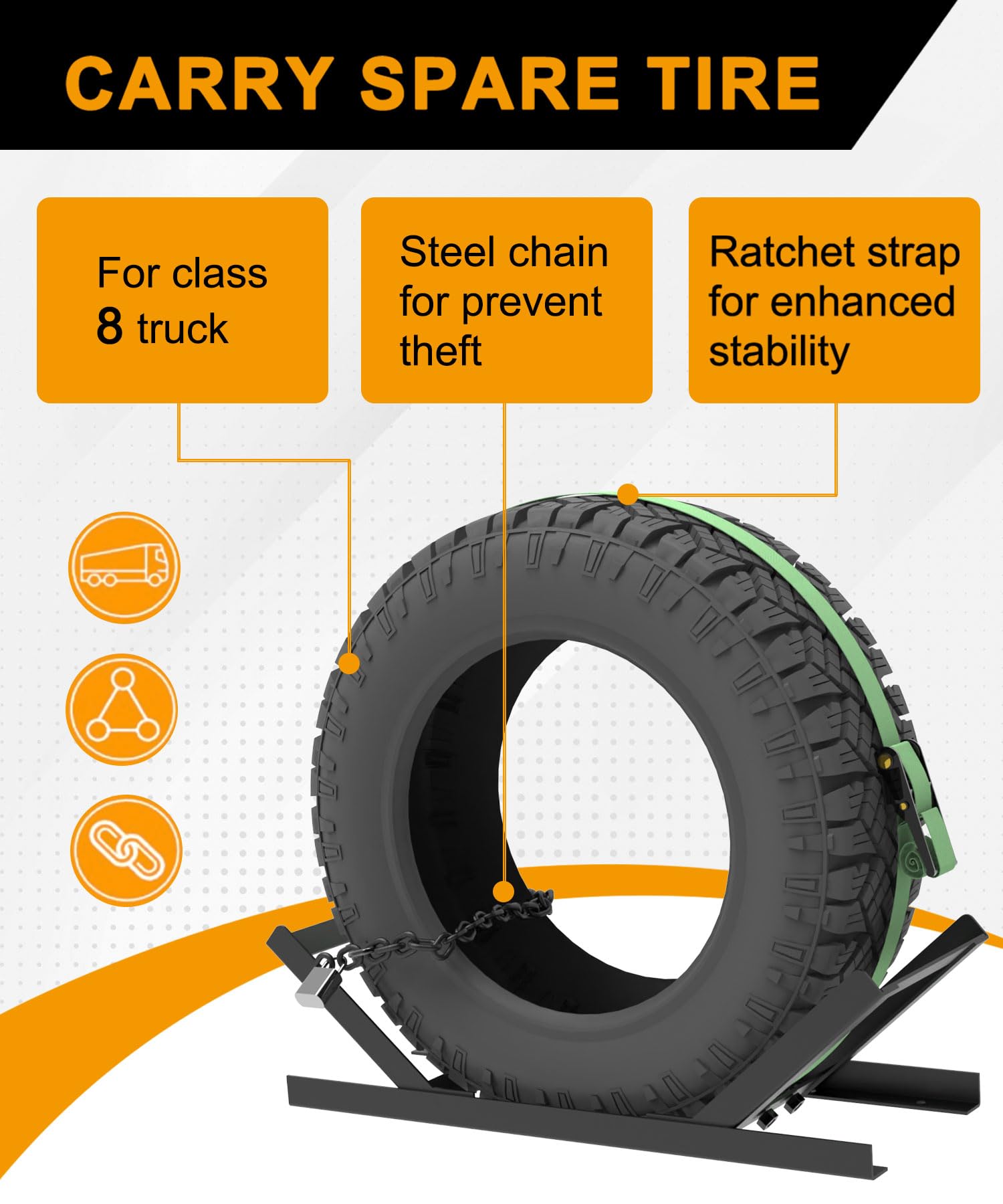 Snapklik.com : Semi Truck Spare Tire Rack Spare Tire Holder Spare Tire ...