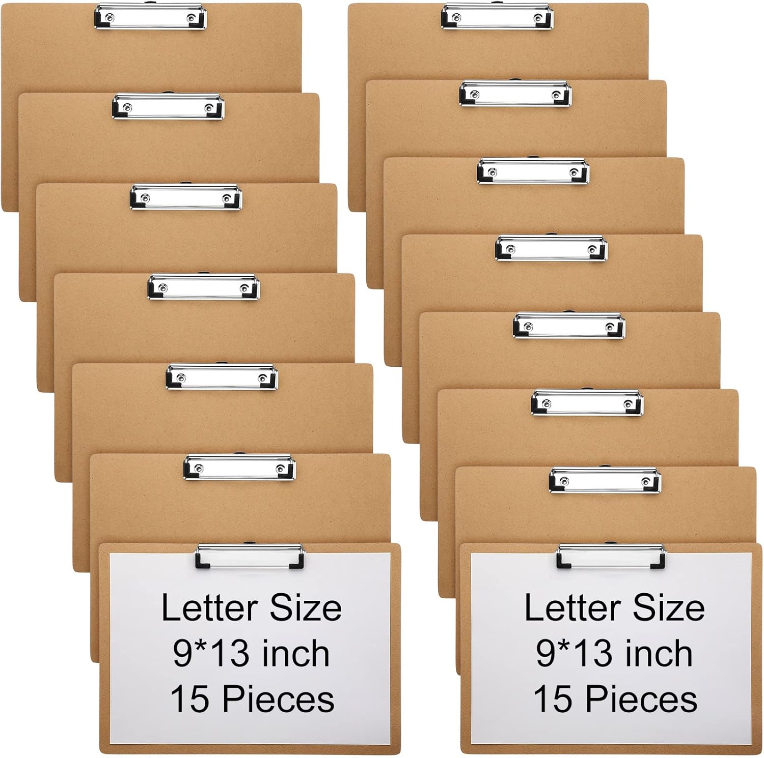 Amazon.com : Sherr 15 Pcs Large 9 x 13 Inch Wooden Horizontal Clipboard ...