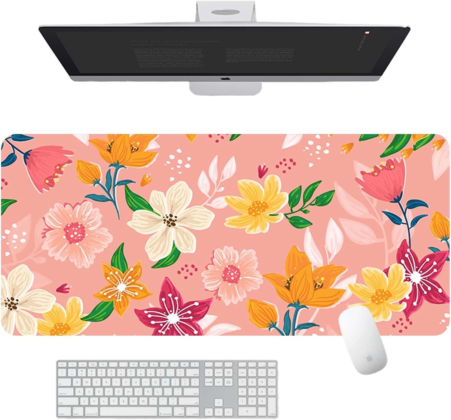 Amazon.com : XIYIASUN Pink Flowers Mouse Pads,Colorful Floral Large ...