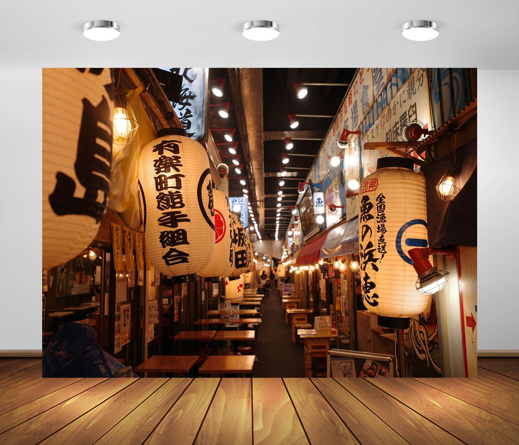 Amazon.com : BELECO 7x5ft Fabric Tokyo Night Street Backdrop Food Alley ...