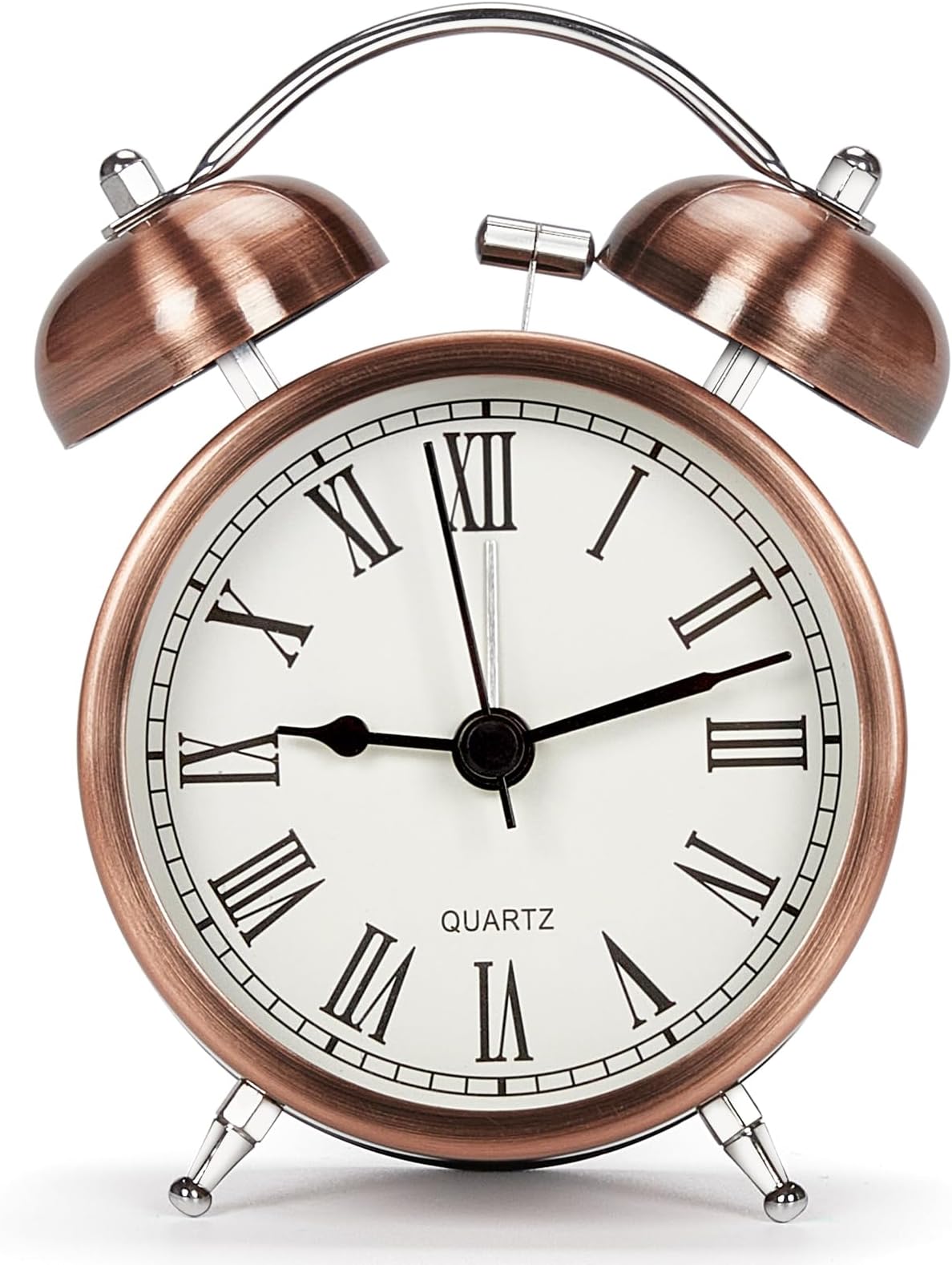 Coolzon Retro Bedside Alarm Clock Non Ticking Battery Powered, Vintage ...