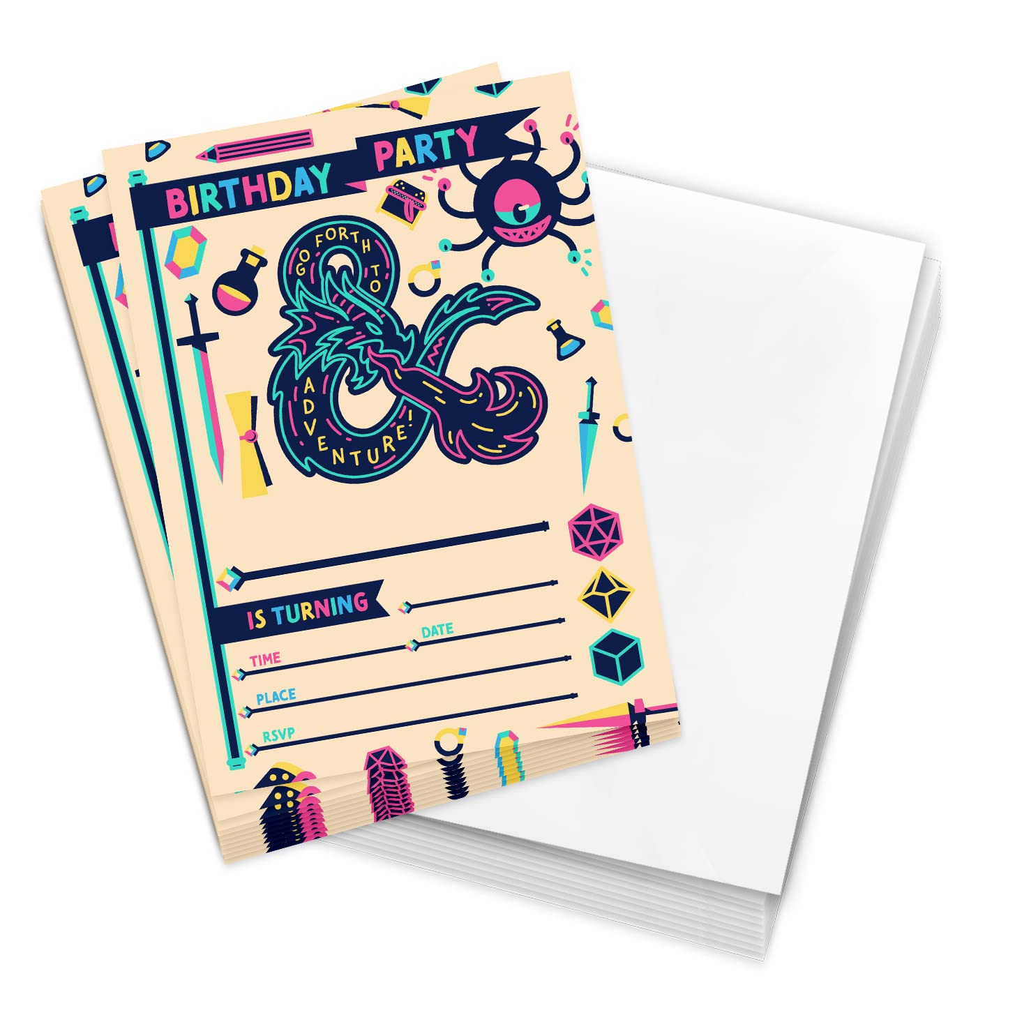 Amazon.com: Desert Cactus Dungeons & Dragons Happy Birthday Invitations ...