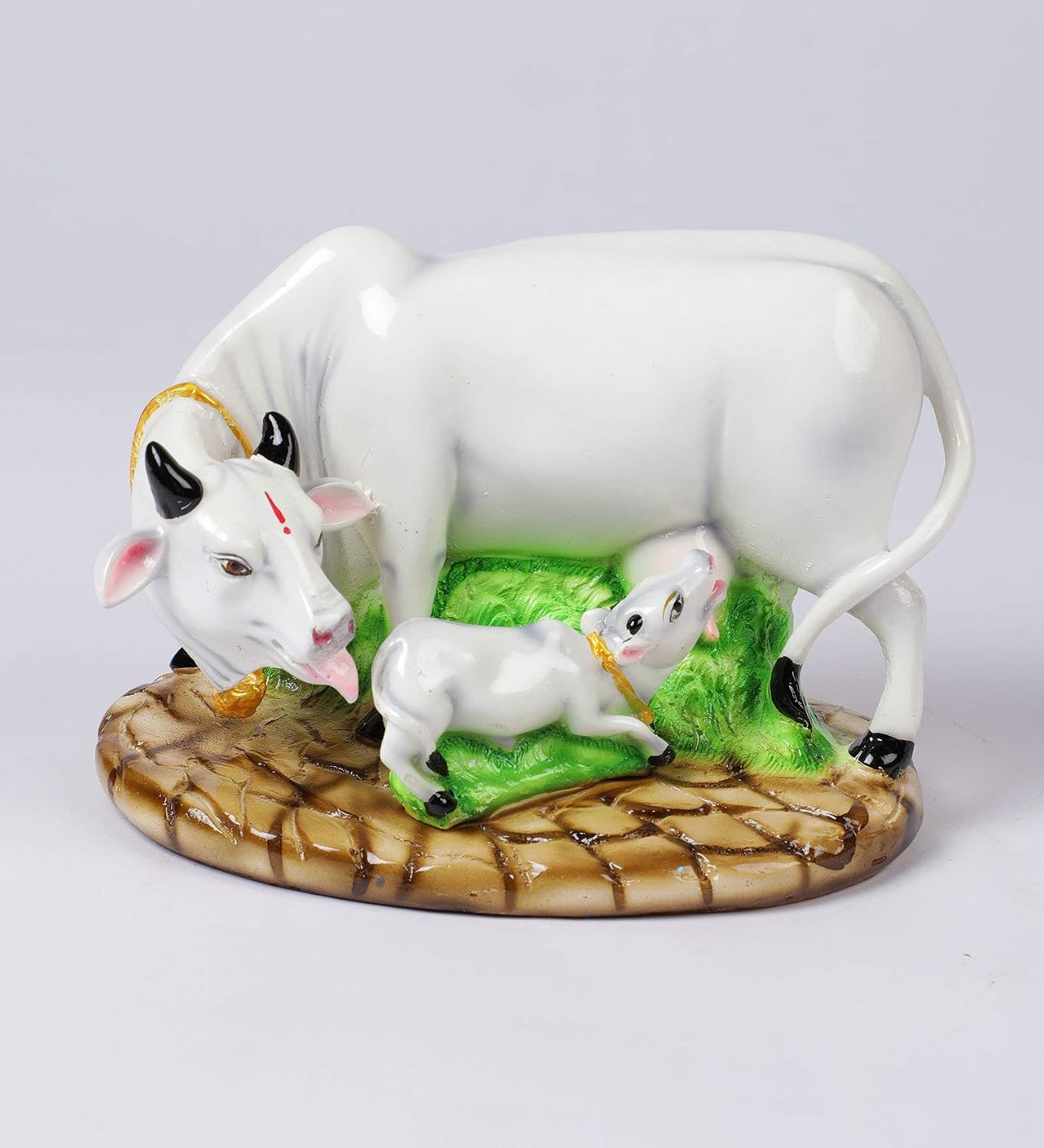 Buy SN Handicrafts Poly Resin Decorative White Cow with Calf Showpiece ...